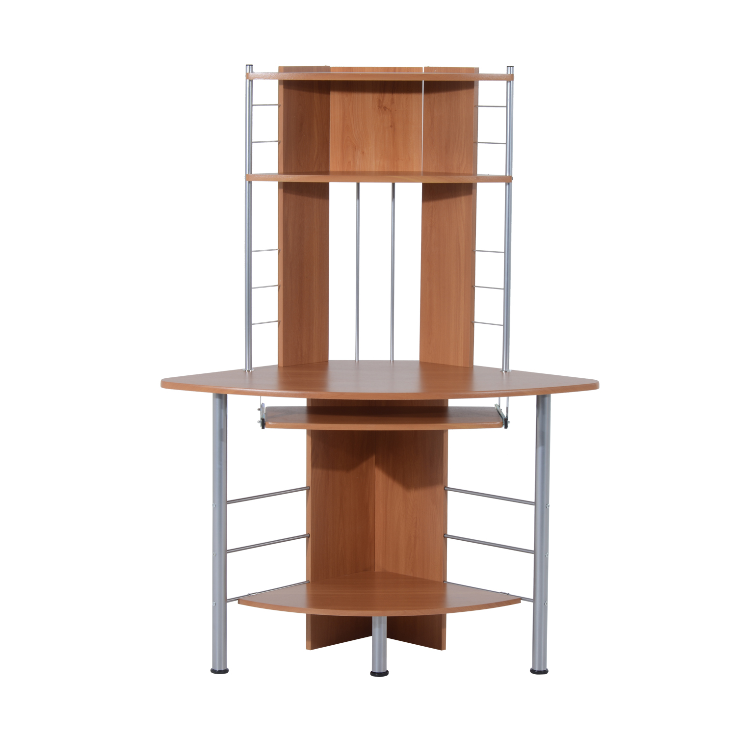 HomCom 45" Arch Tower Corner Computer Desk - Beech Wood|AOSOM.COM