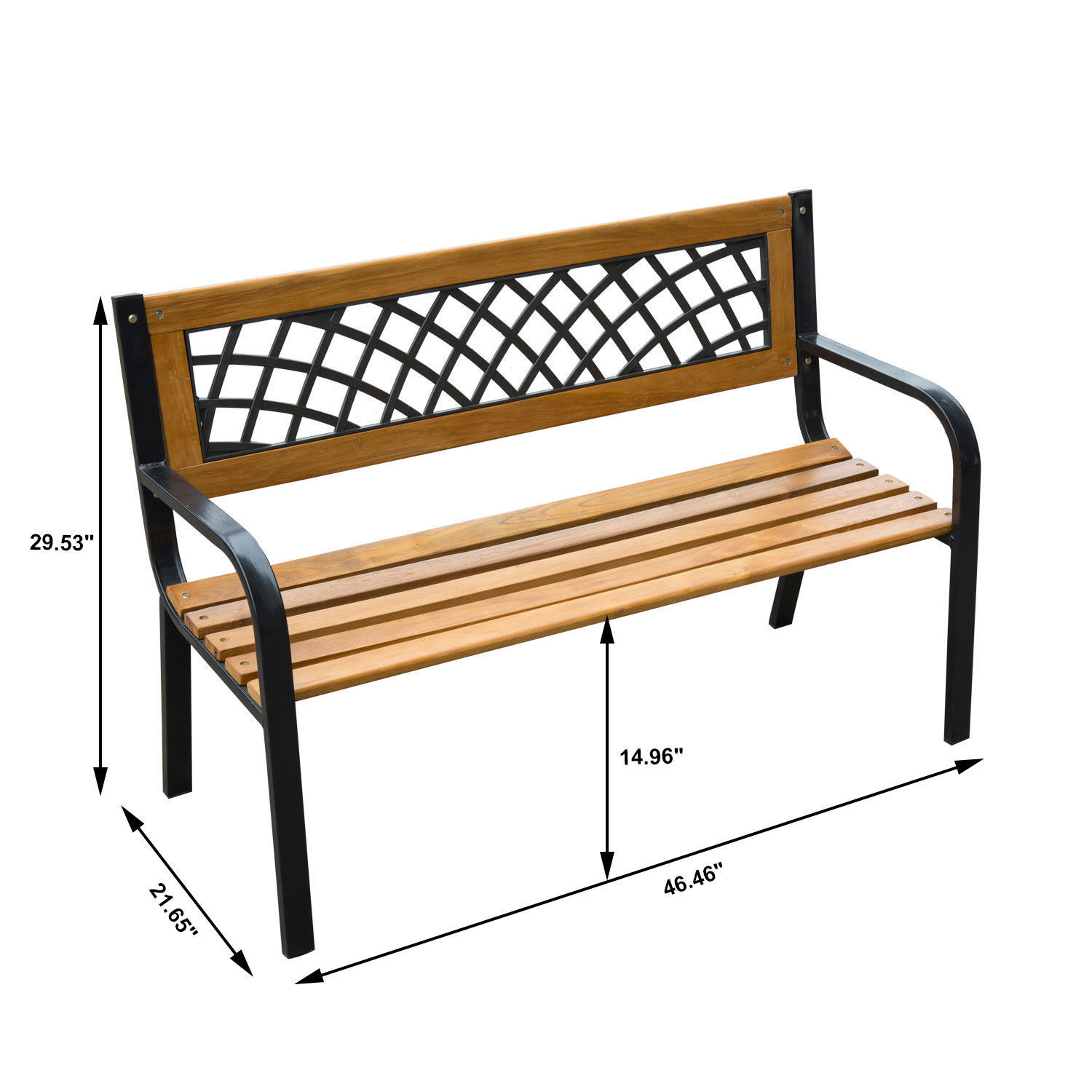 Outsunny 47" Modern Outdoor Patio Garden Bench