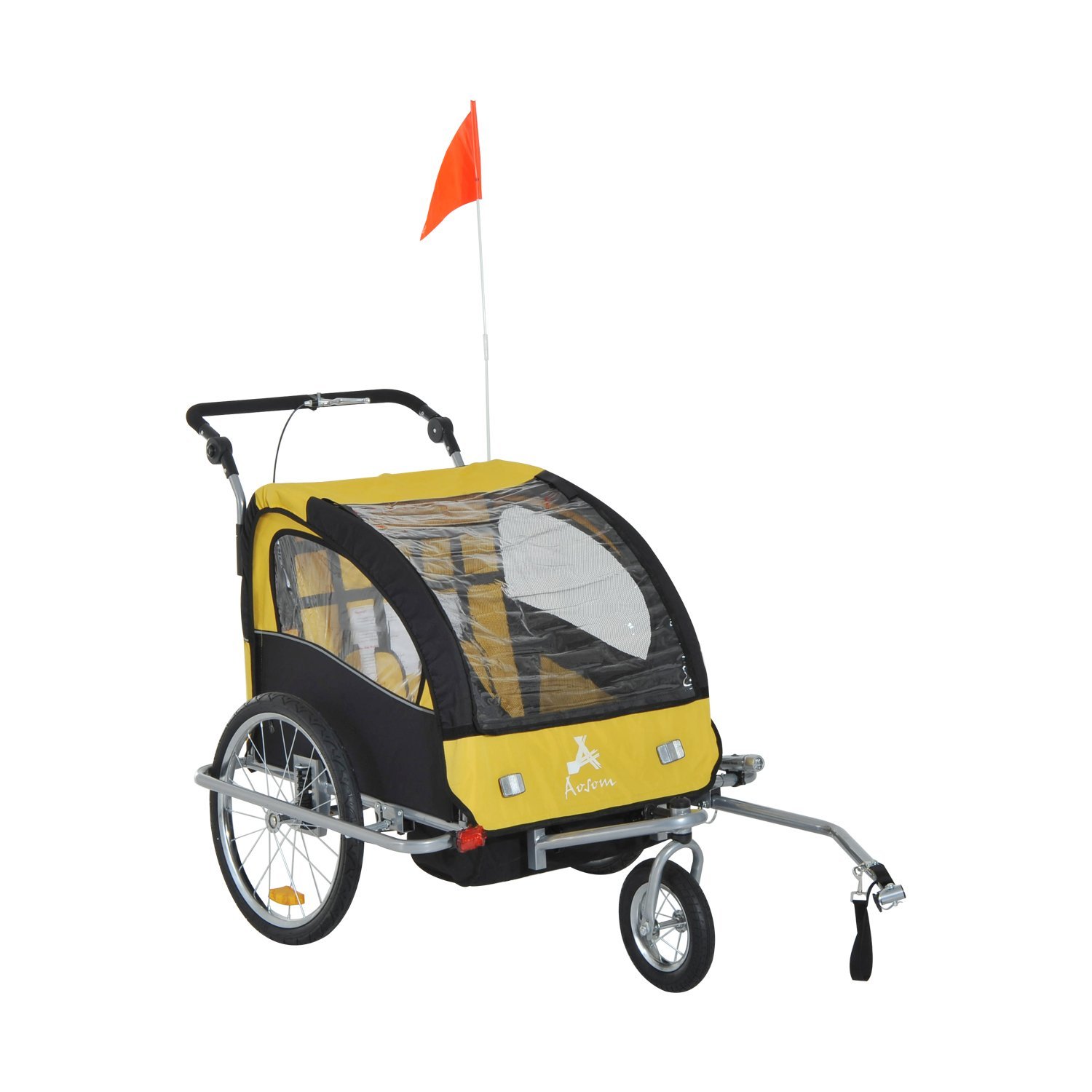 Aosom Elite Double Baby Bike Trailer Stroller Child Bicycle Jogger ...