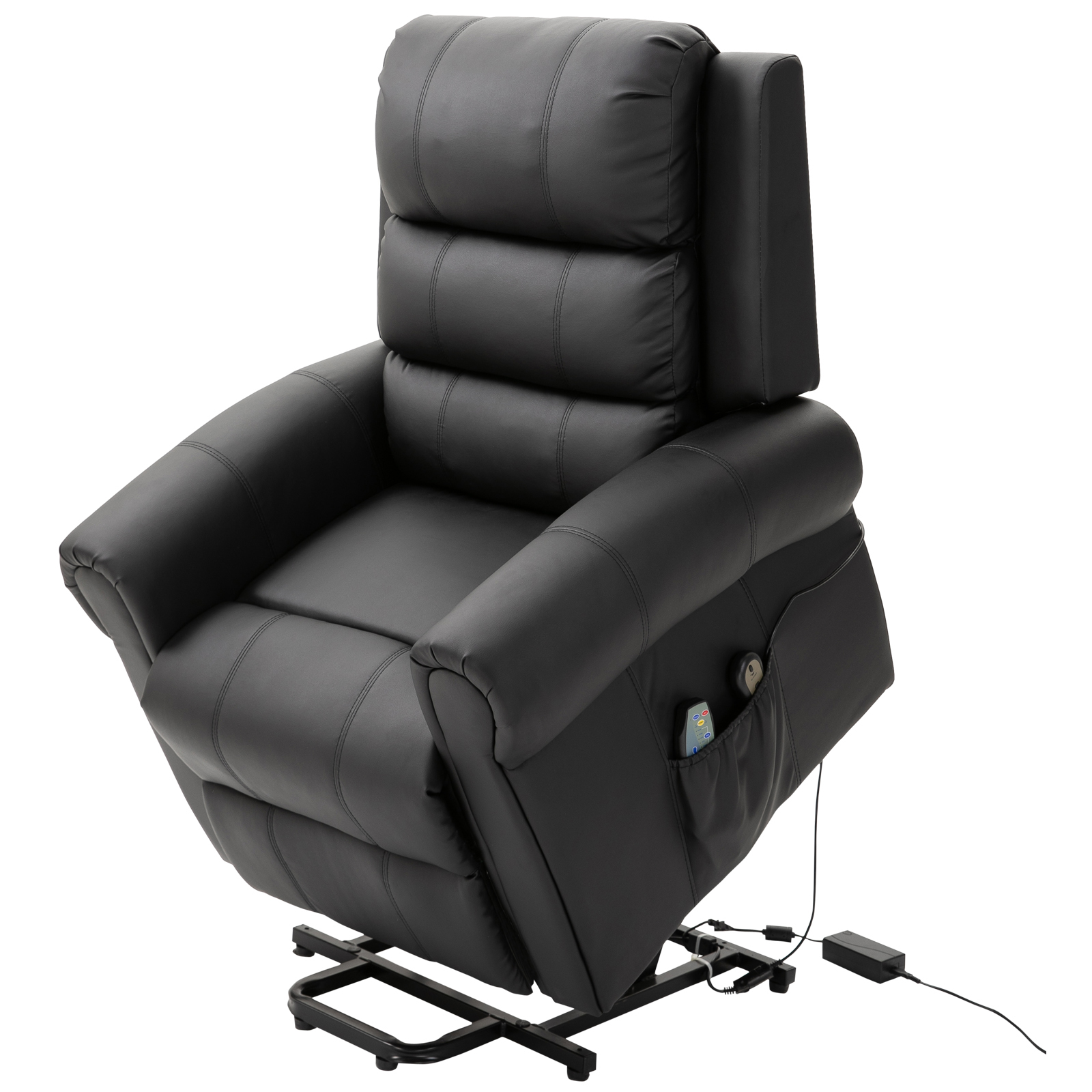 HOMCOM Power Lift Chair Heated Vibrating Massage Recliner Sofa with ...