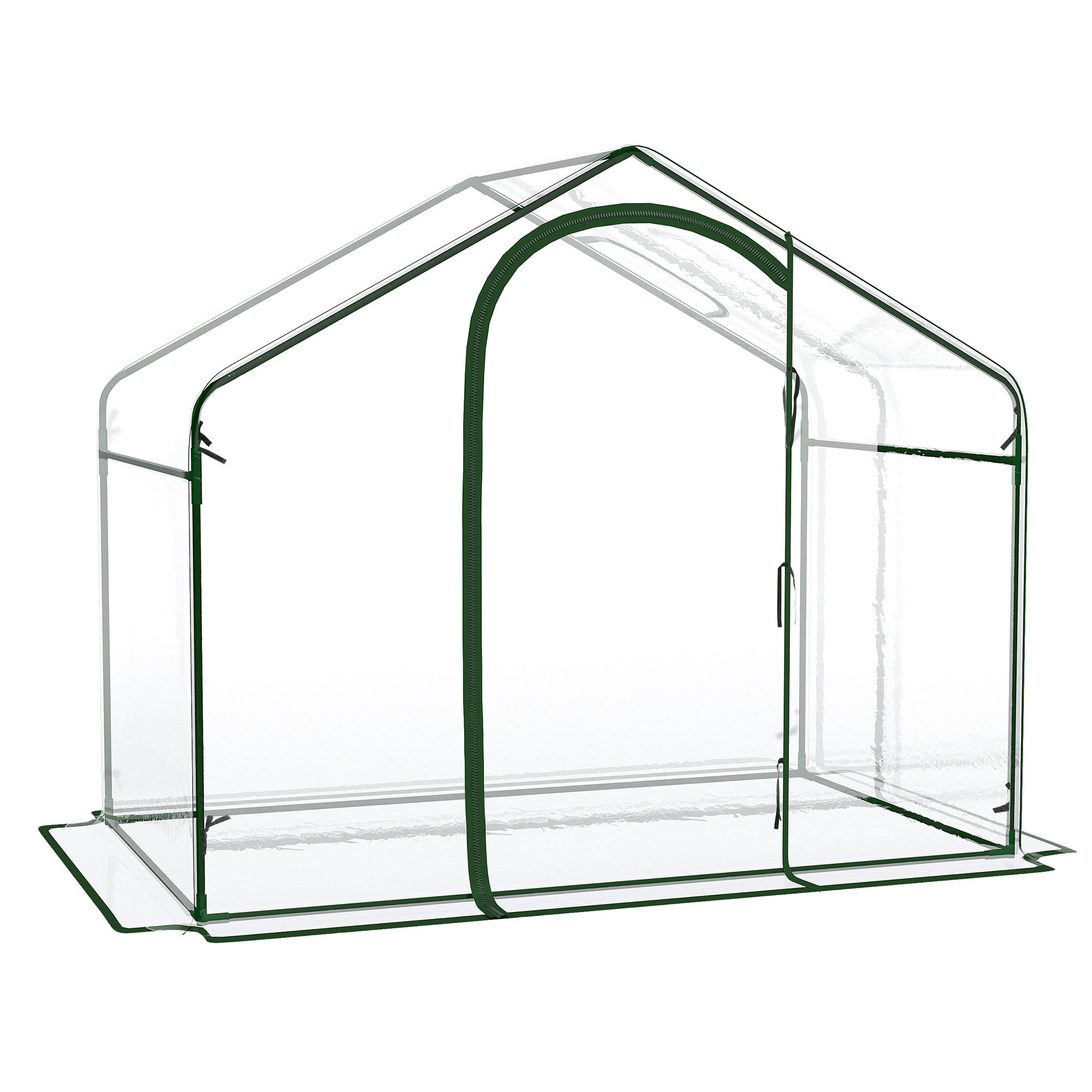 Outsunny Outdoor Portable Mini Walk-In Flower Plant Greenhouse w/ PVC ...