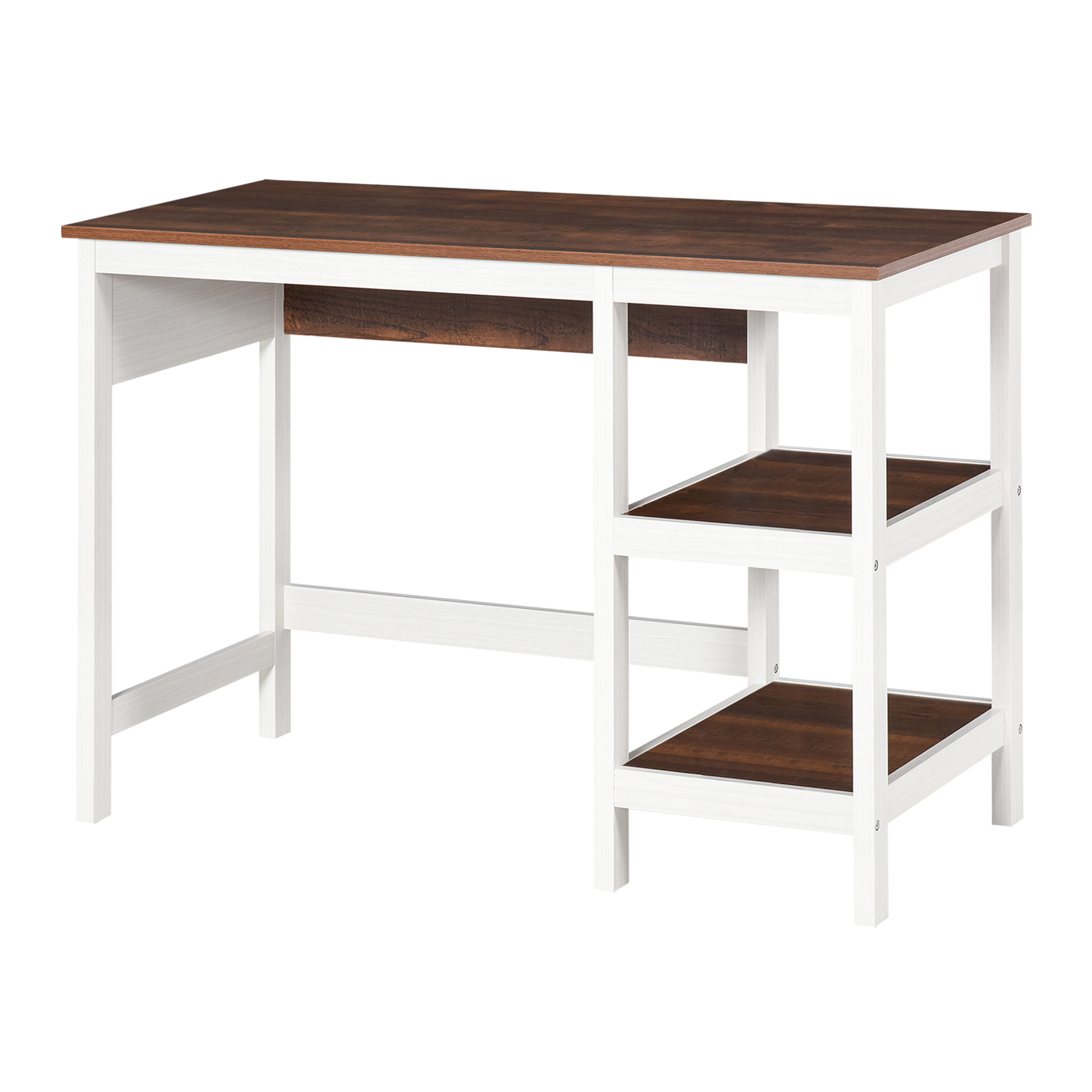 HOMCOM Computer Desk with Display Shelves Home Office Table Workstation ...