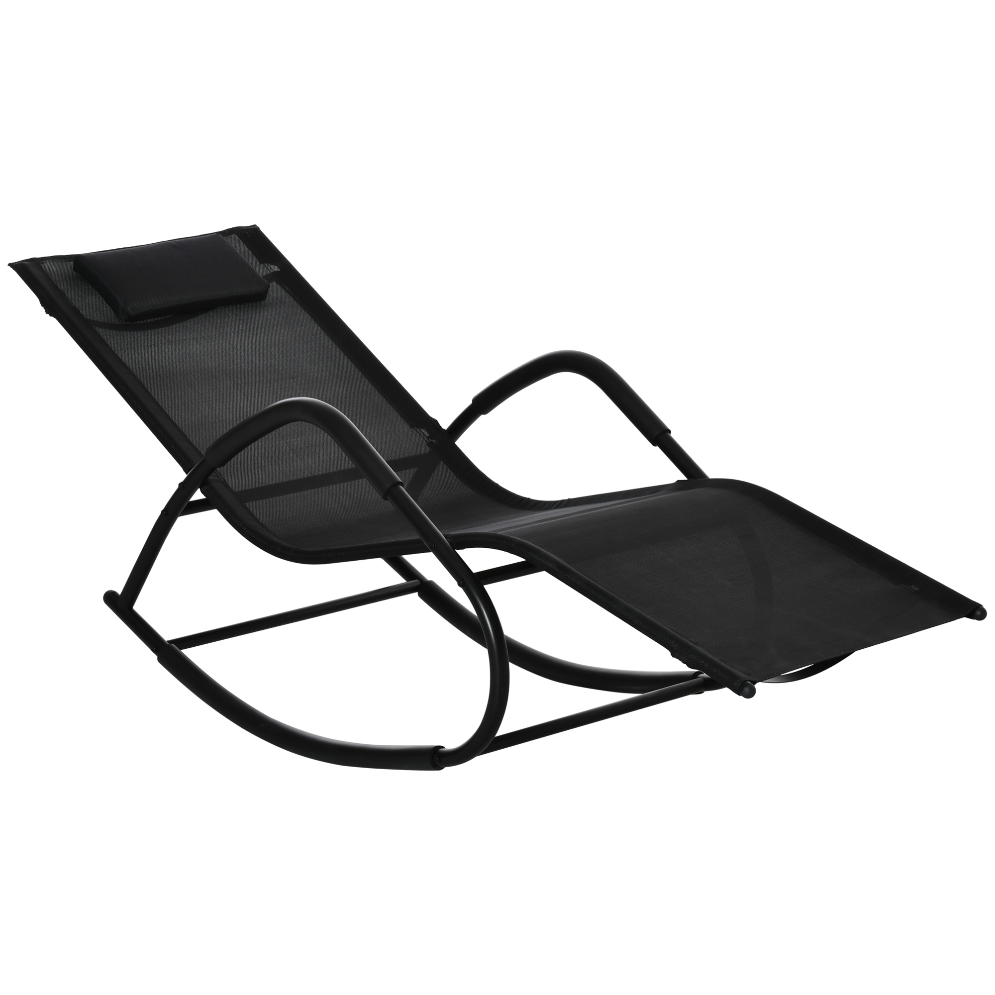 Outsunny Rocking Sun Lounger Outdoor Zero-gravity Reclining Rocker ...
