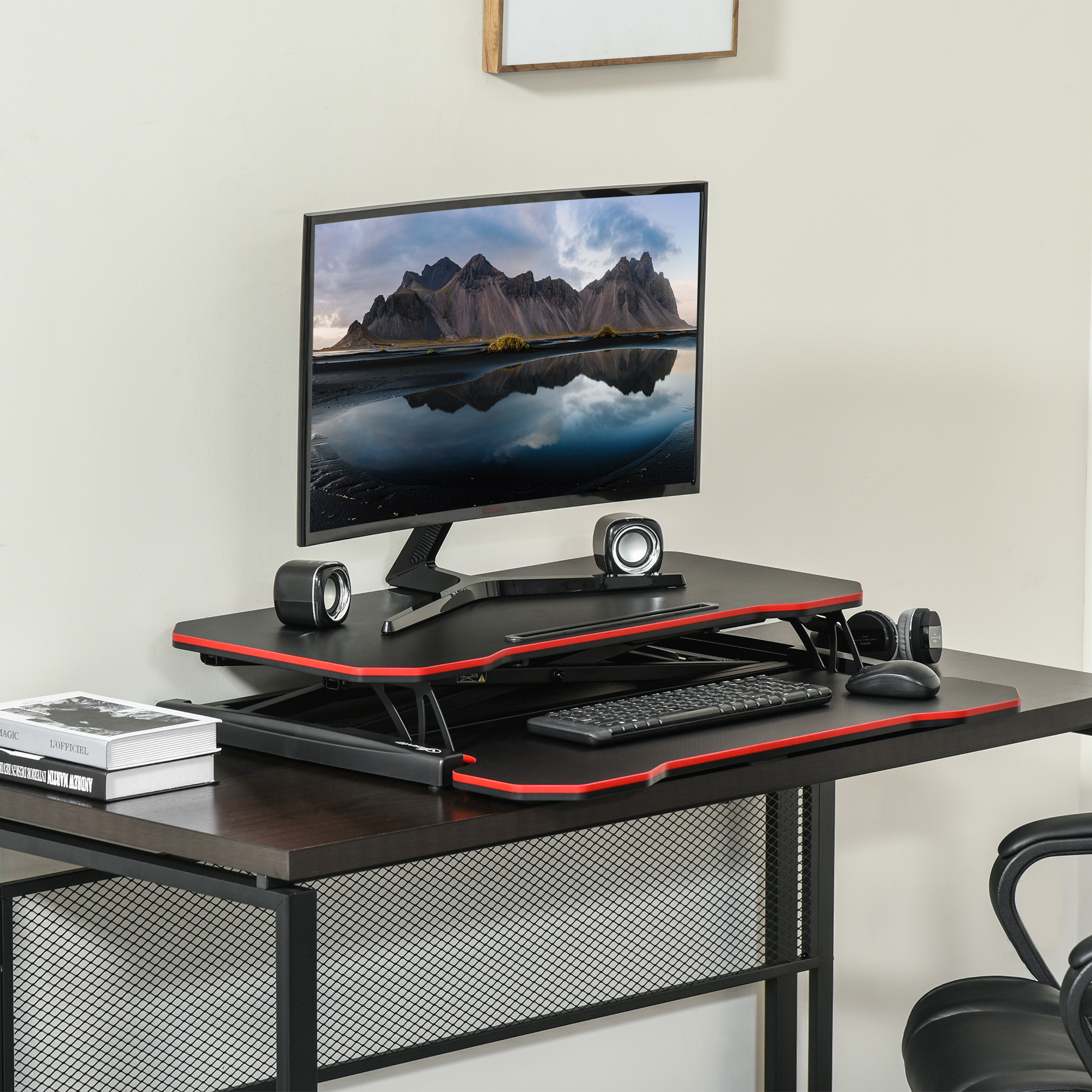 Vinsetto Liftable Computer Stand Height Adjustable Ergonomic E-sports ...