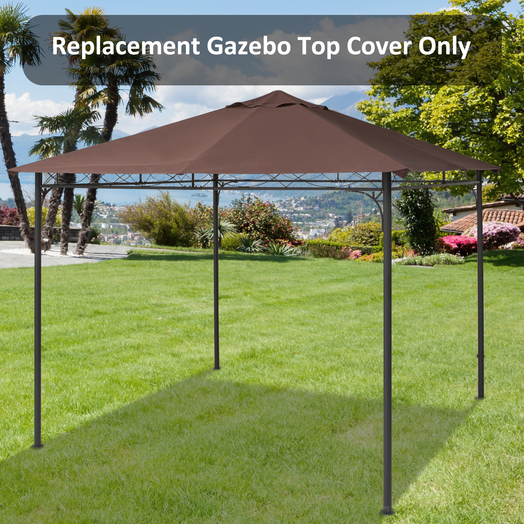 Outsunny 9.84' x 9.84' Square Gazebo Canopy Replacement UV Protected ...