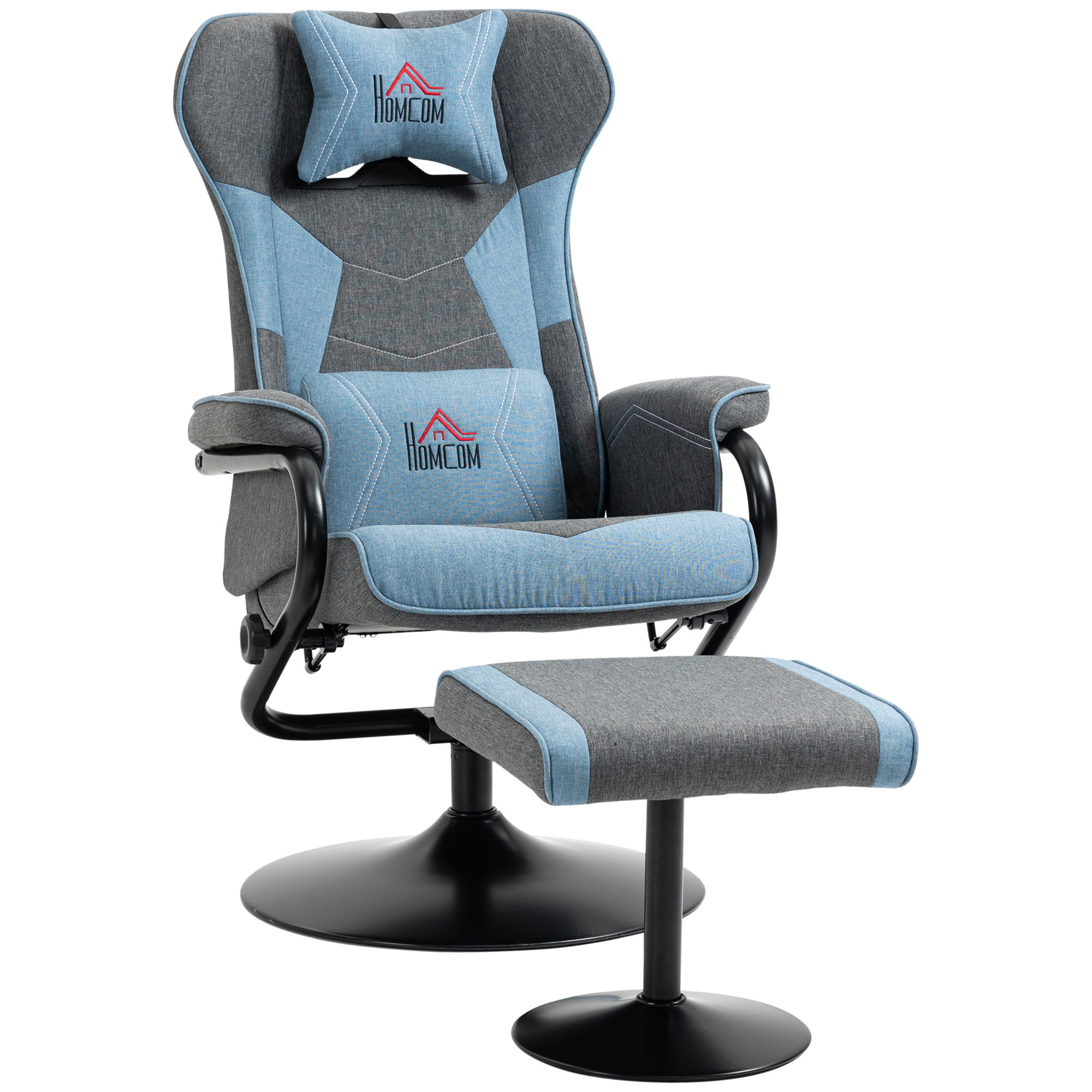 HOMCOM Recliner Chair with Ottoman, Video Gaming Chair, Racing Style ...