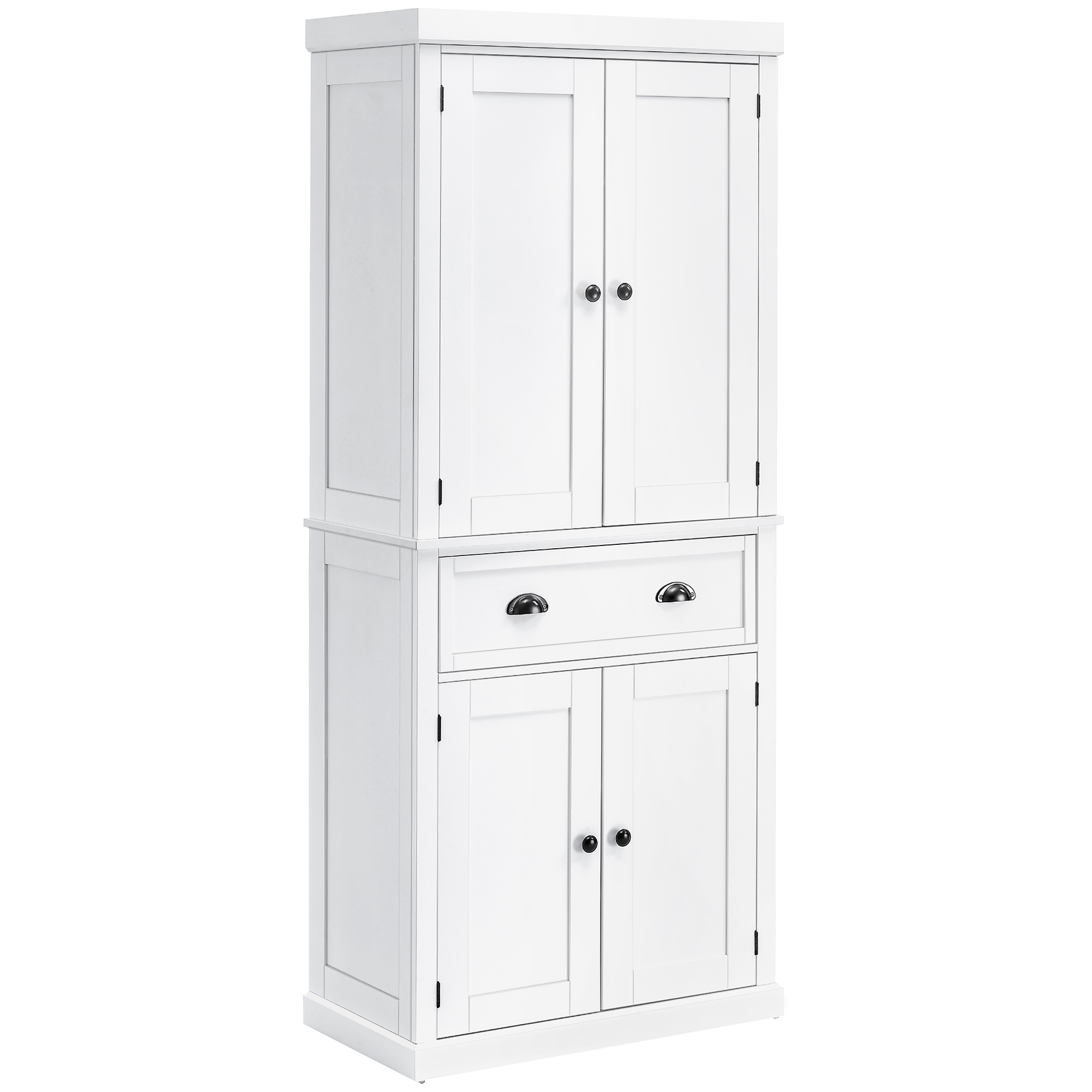 HOMCOM Pantry Cabinet, Kitchen Pantry with Adjustable Shelves, White ...
