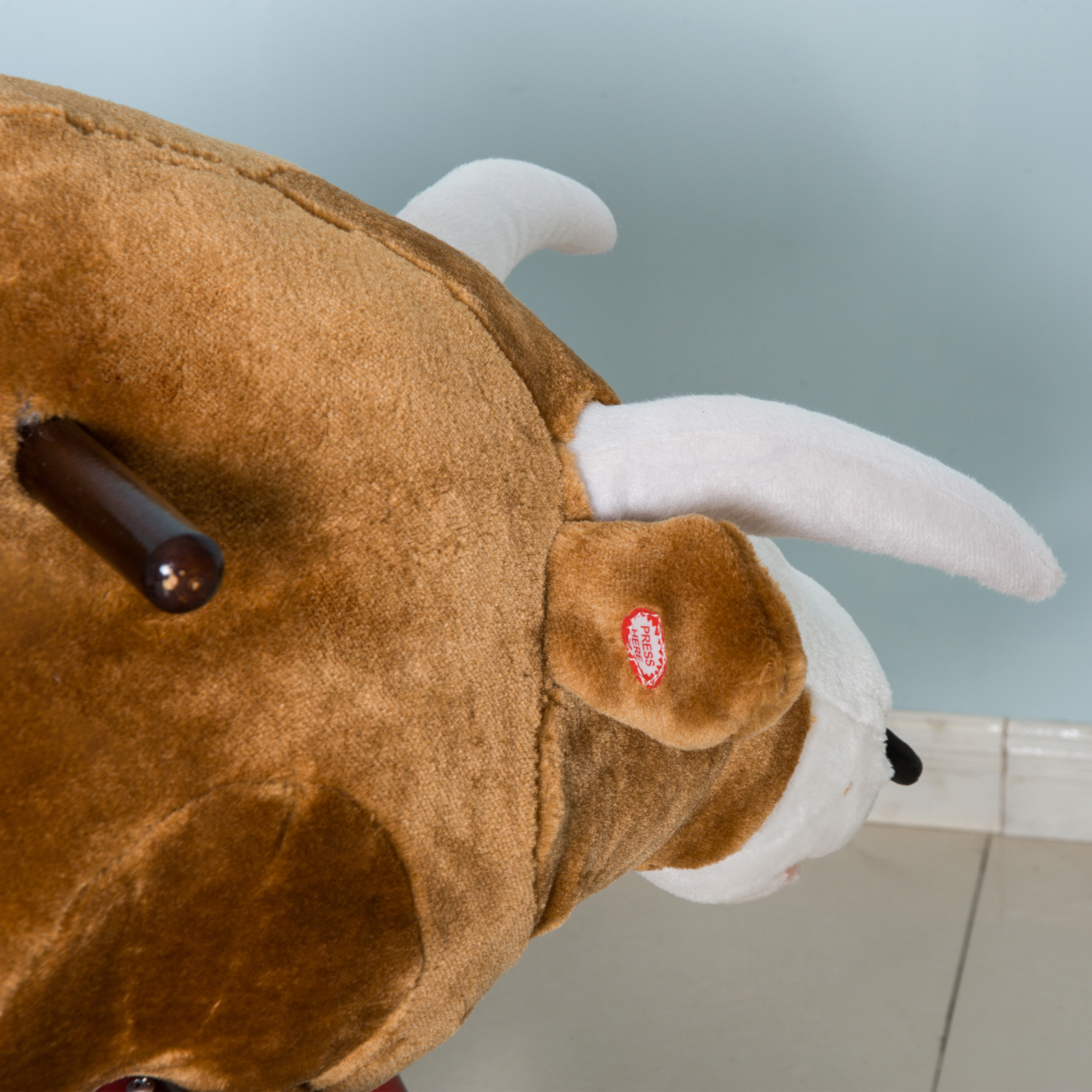 Qaba Spring Rocking Horse Plush Spring Rocking Horse-Style Rodeo Bull ...
