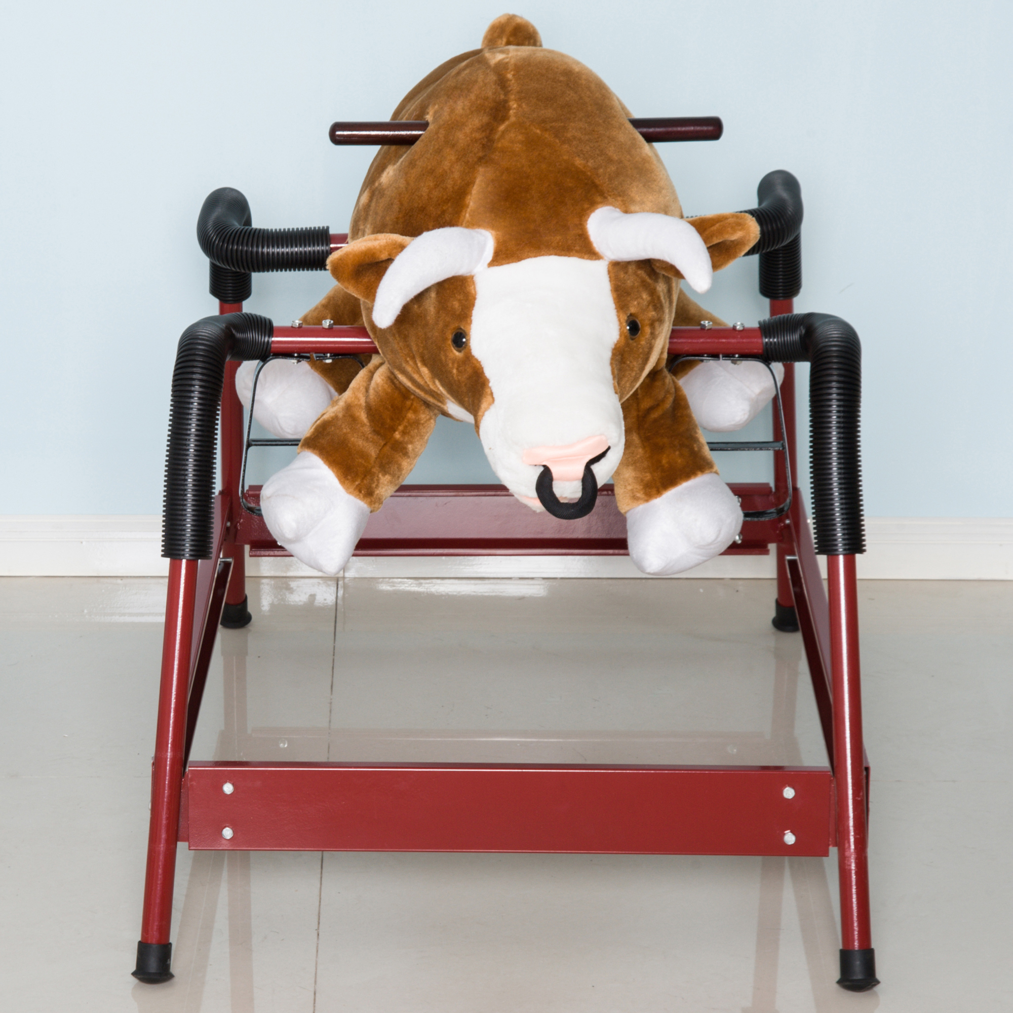 Qaba Spring Rocking Horse Plush Spring Rocking Horse-Style Rodeo Bull ...