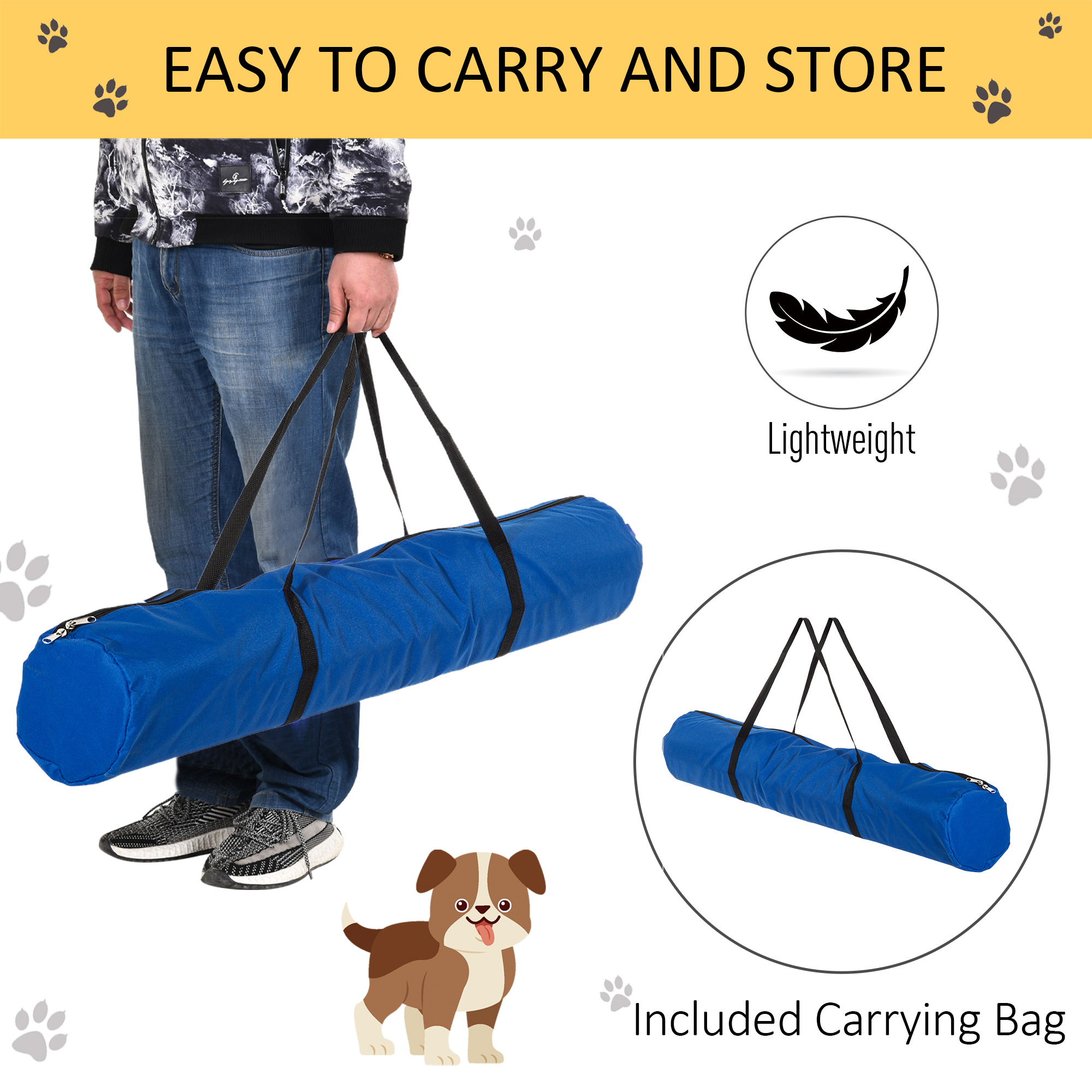 PawHut 4 Piece Adjustable Dog Jump Bar Agility Training Equipment With ...