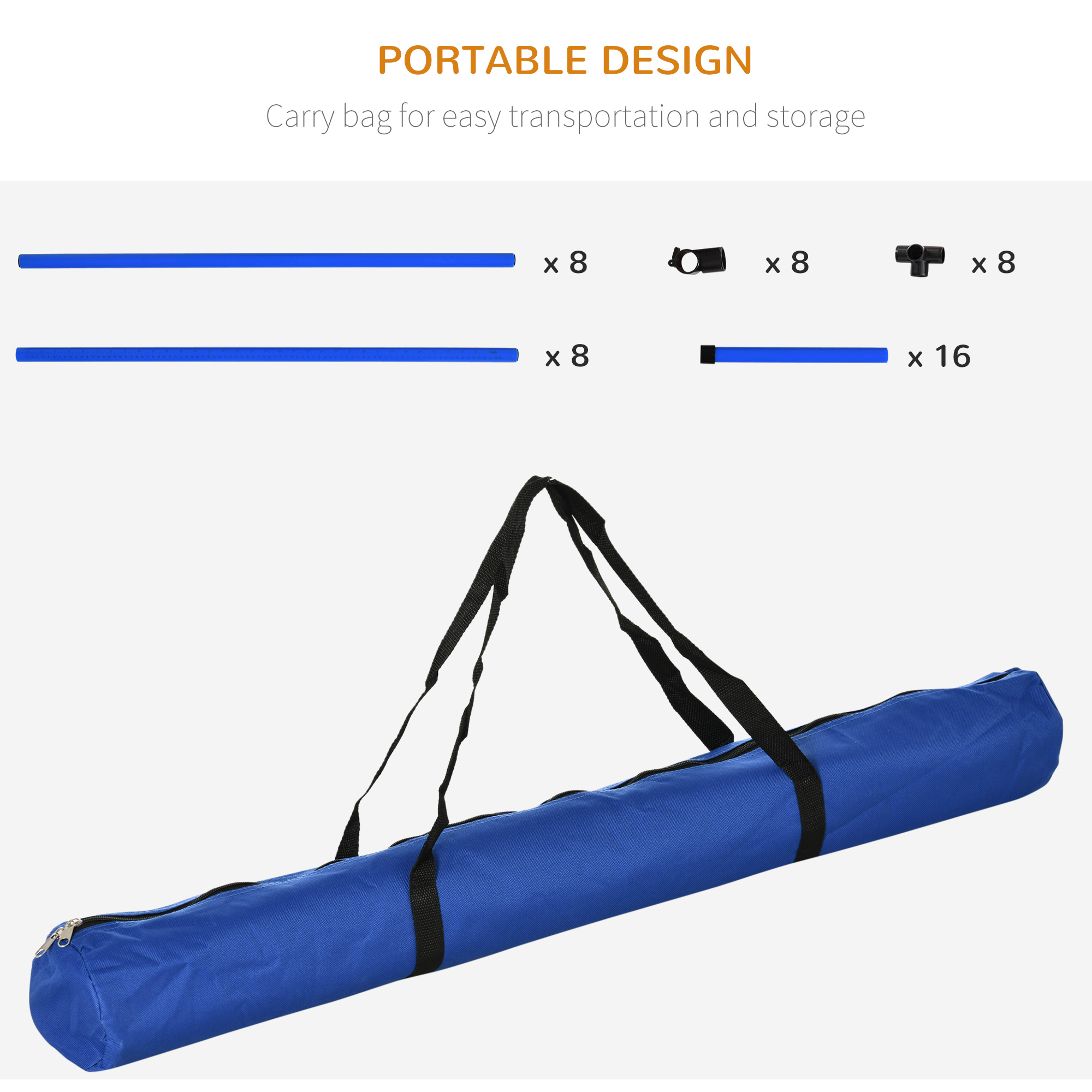 PawHut 4 Piece Adjustable Dog Jump Bar Agility Training Equipment With ...