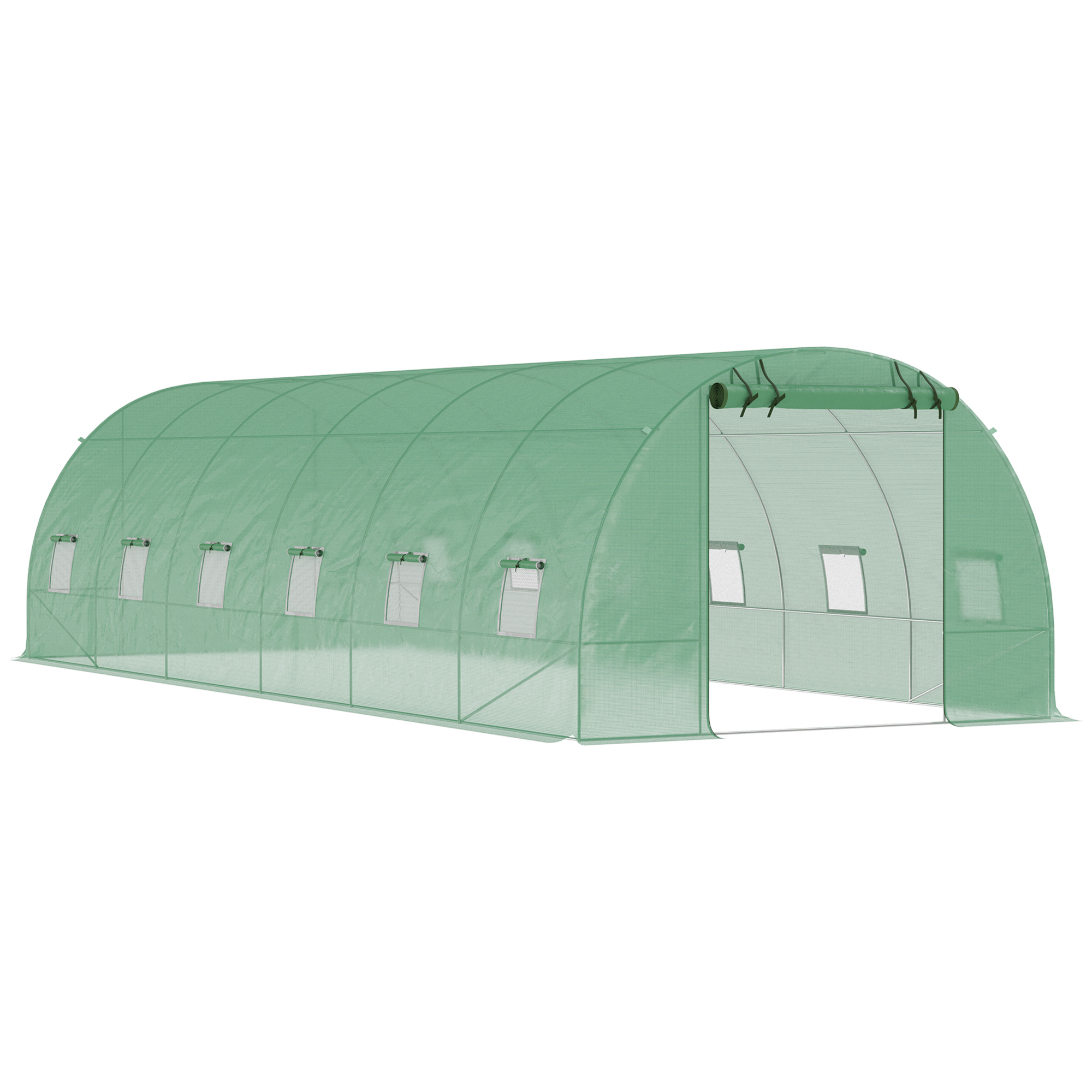 Outsunny 26' x 10' x 7' Outdoor Walk-In Tunnel Greenhouse with Roll-up ...