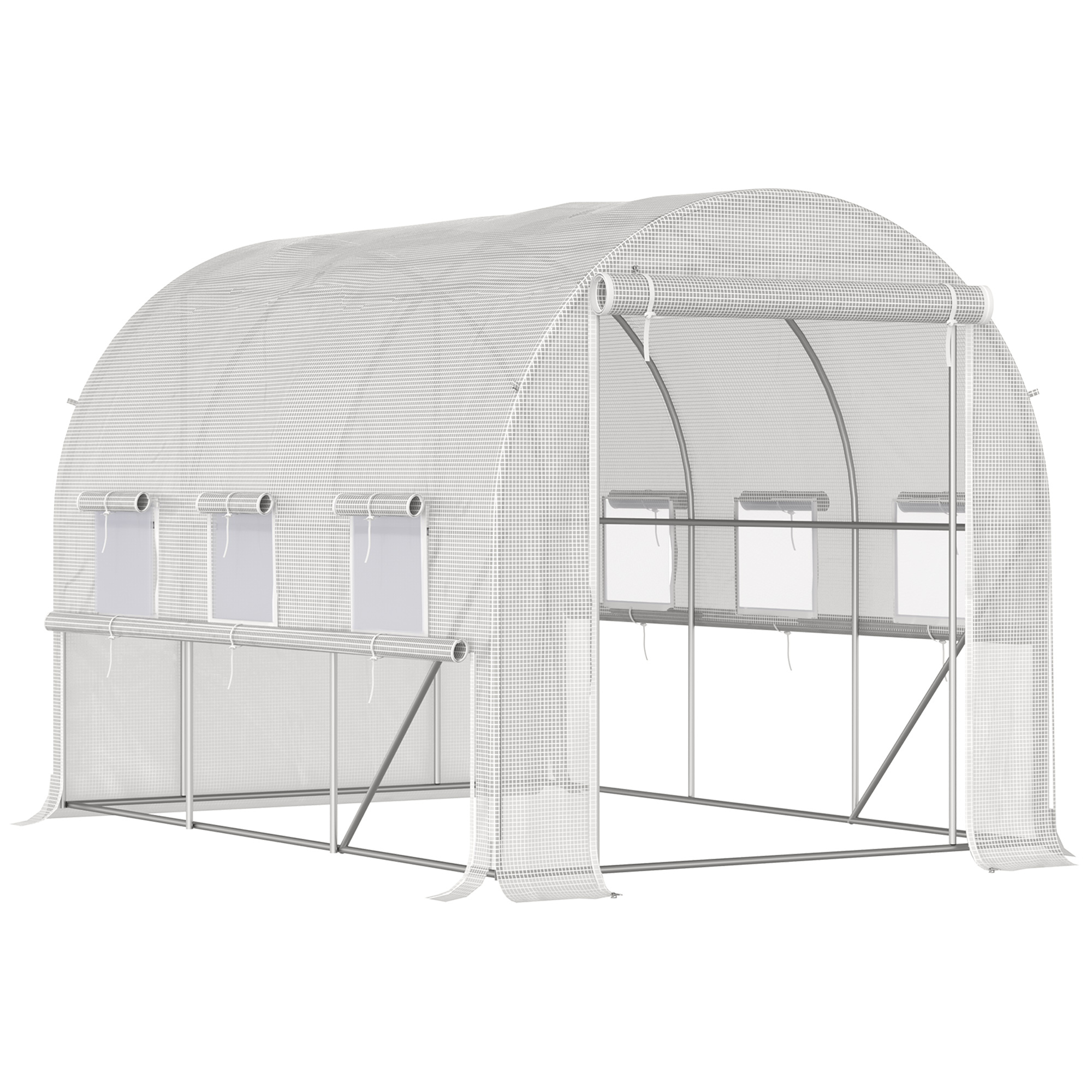 Outsunny 10' x 7' x 7' Walk-in Tunnel Greenhouse, Outdoor Plant Nursery ...