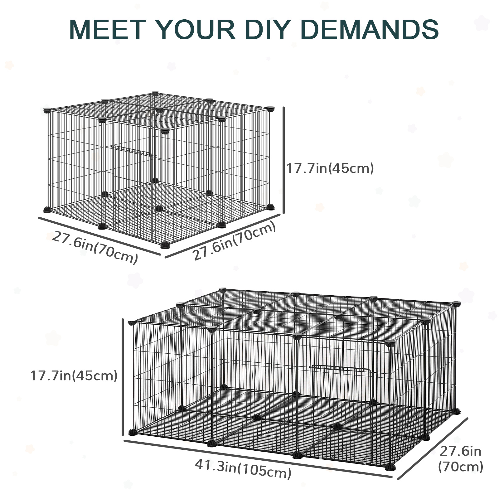 PawHut Small Animal Cage for Bunny Guinea Pig Chinchilla Hedgehog ...