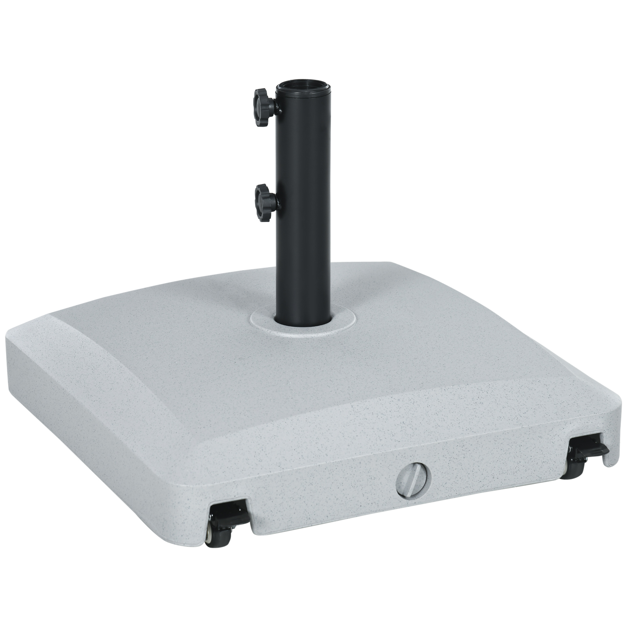 Outsunny Patio Umbrella Base with Wheels, 53lbs Water or 66lbs Sand ...