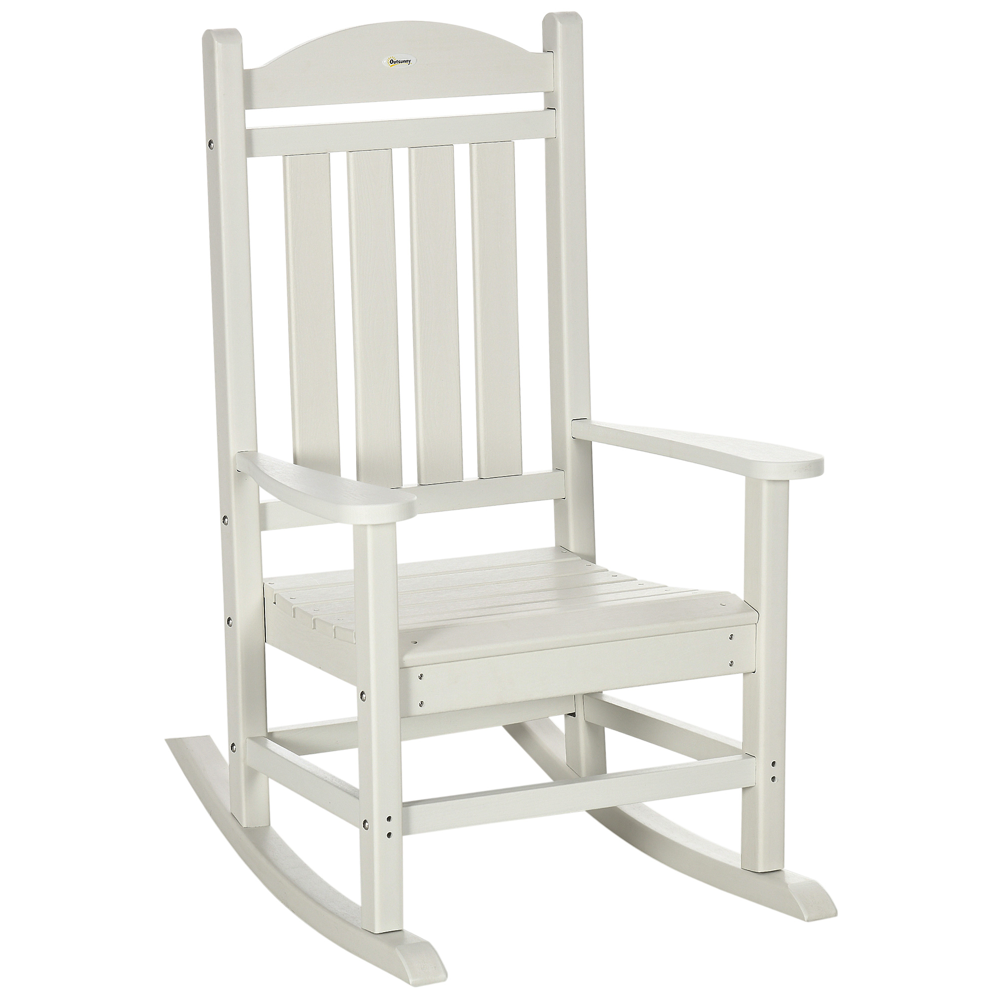 Outsunny Outdoor Rocking Chair, Traditional Slatted Porch Rocker, with ...