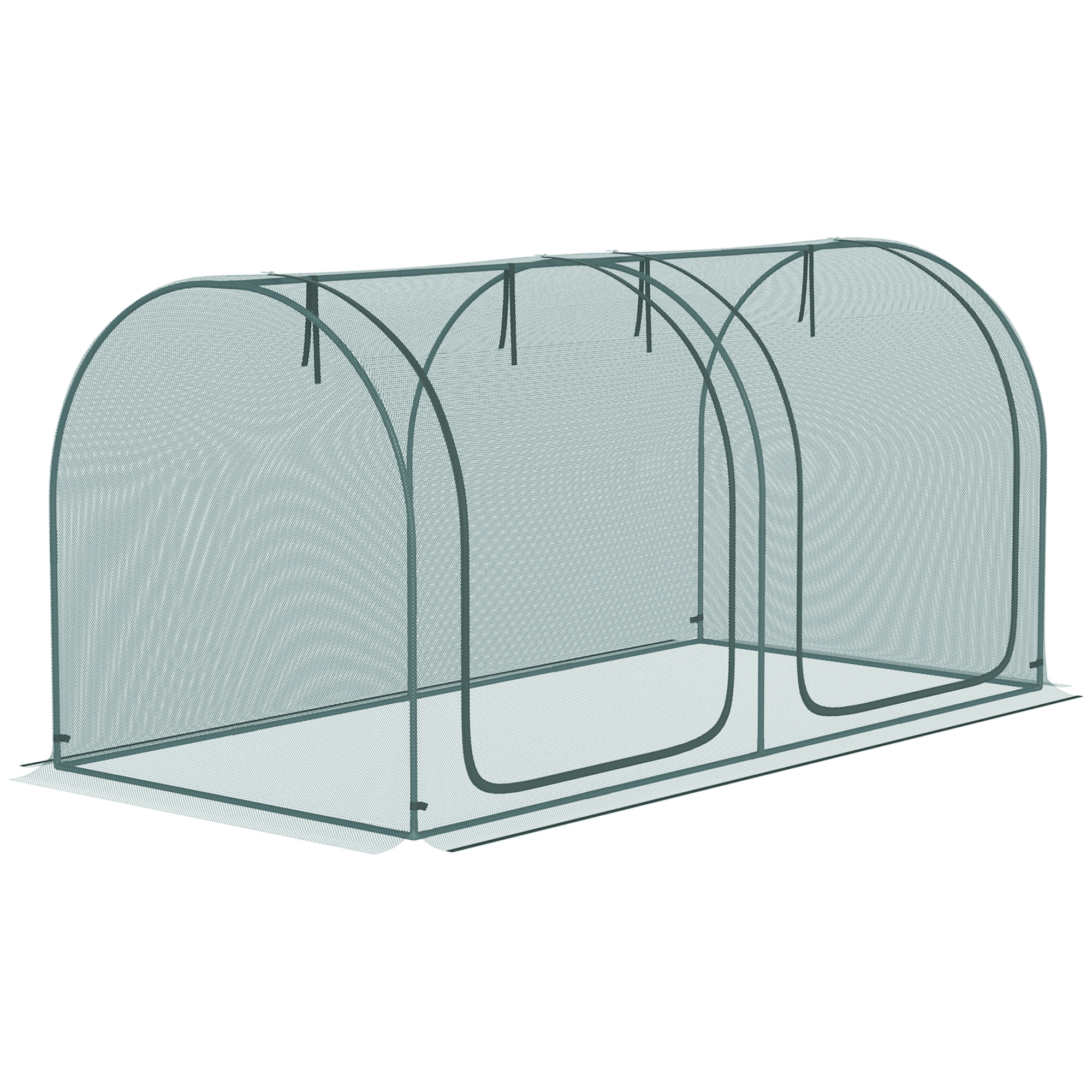 Outsunny 8' x 4' Crop Cage, Plant Protection Tent with Two Zippered ...