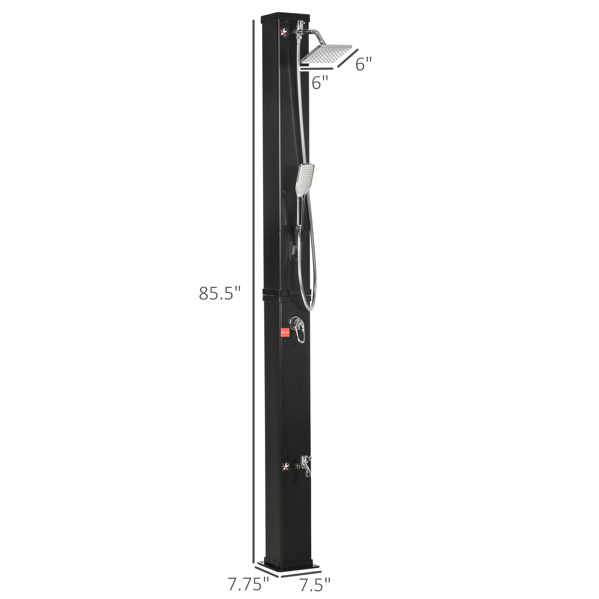 Outsunny 10.6 Gallons Solar Heated Shower with 360 Rotating Rainfall ...