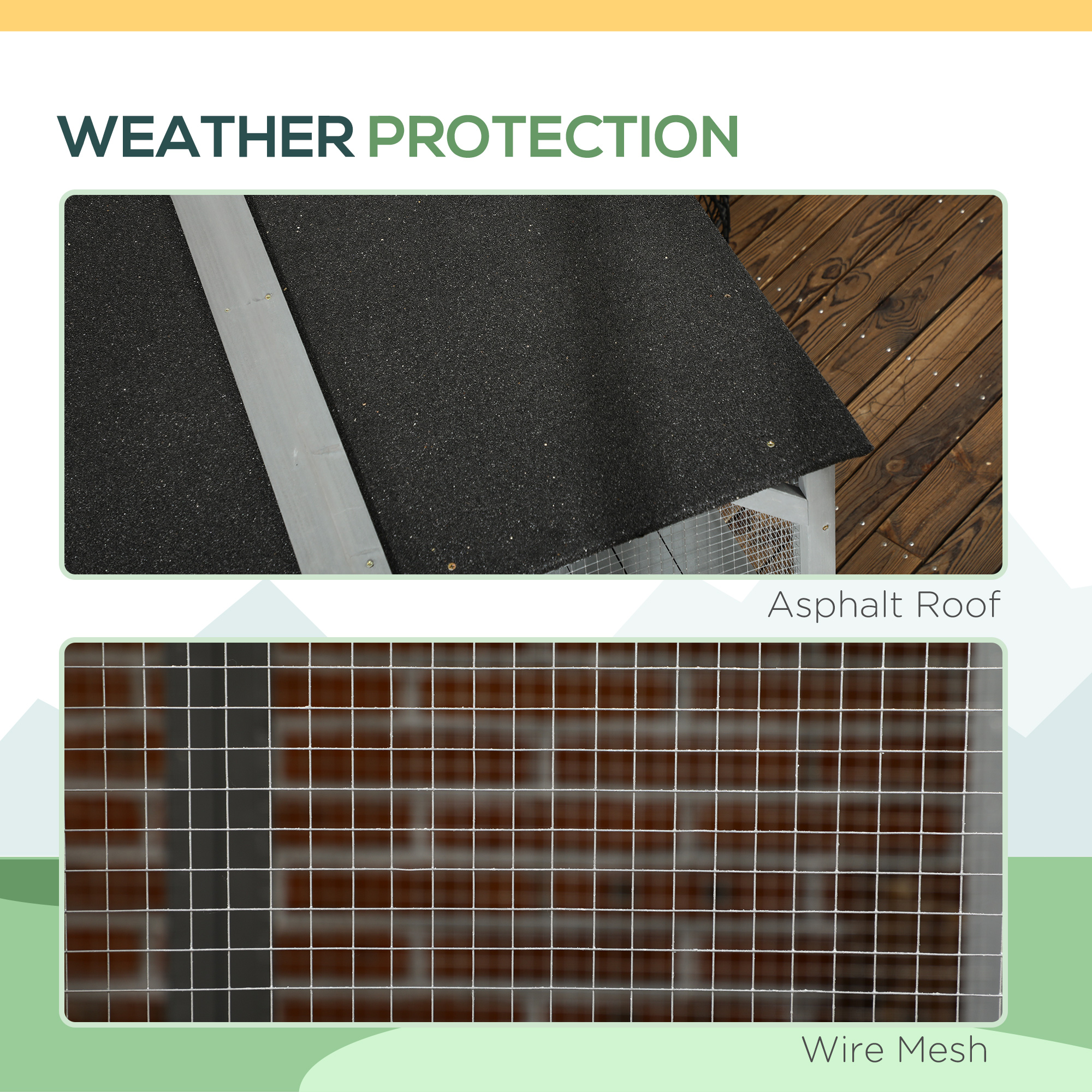 PawHut Outdoor Cat House, Walk in Wooden Catio with Asphalt Roof ...