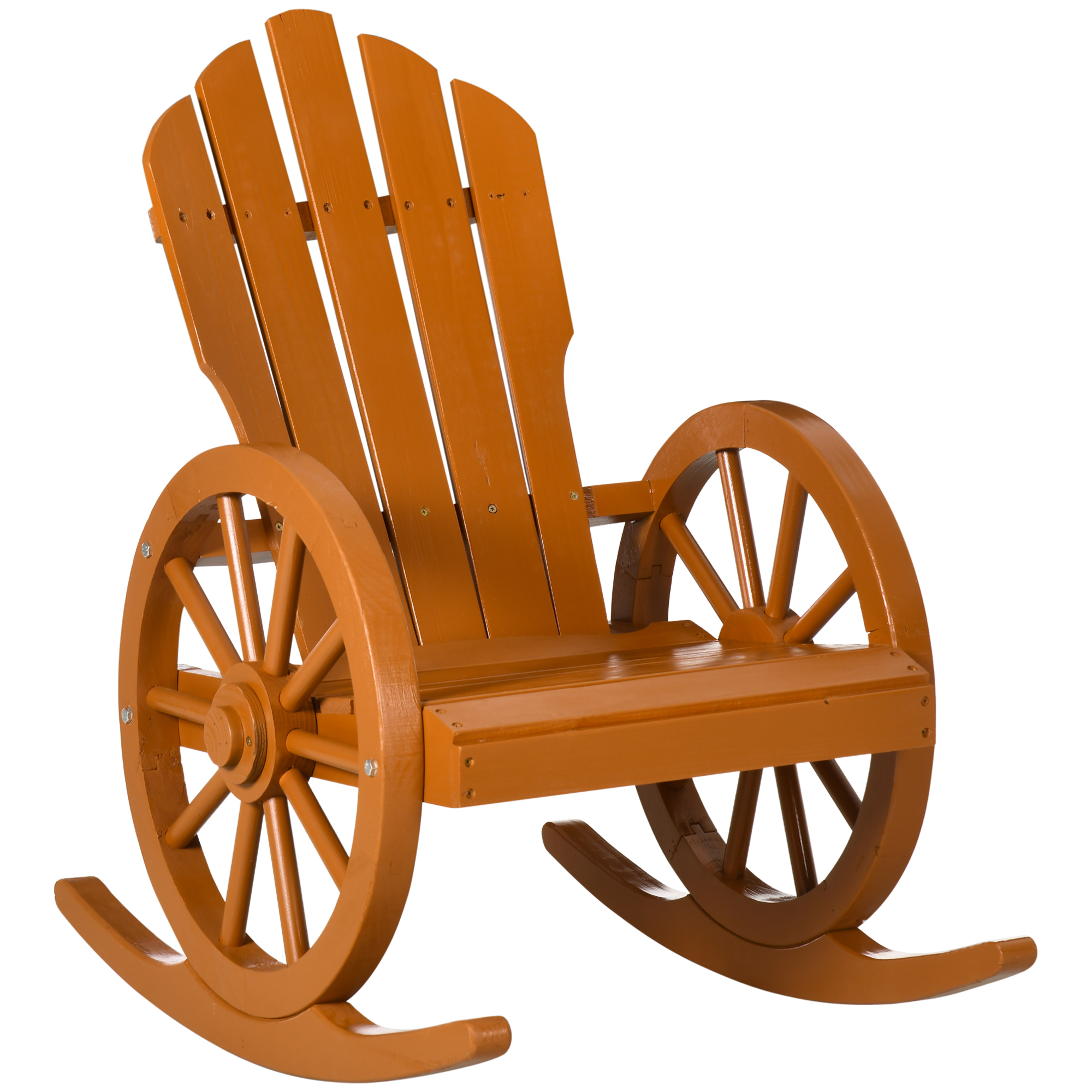 Outsunny Adirondack Rocking Chair with Slatted Design and Oversize Back ...