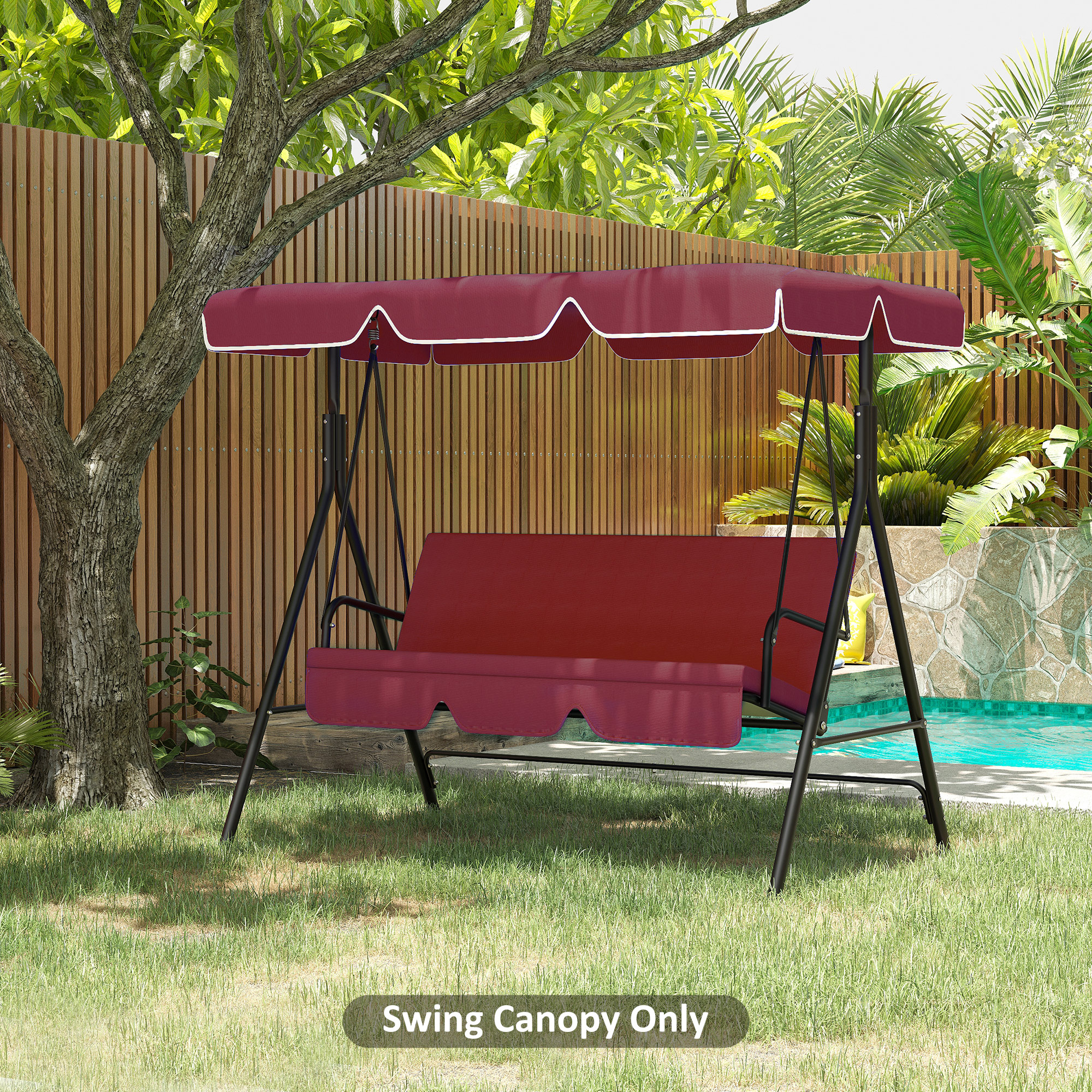 Outsunny 2 Seater Swing Canopy Replacement with Tubular Framework ...