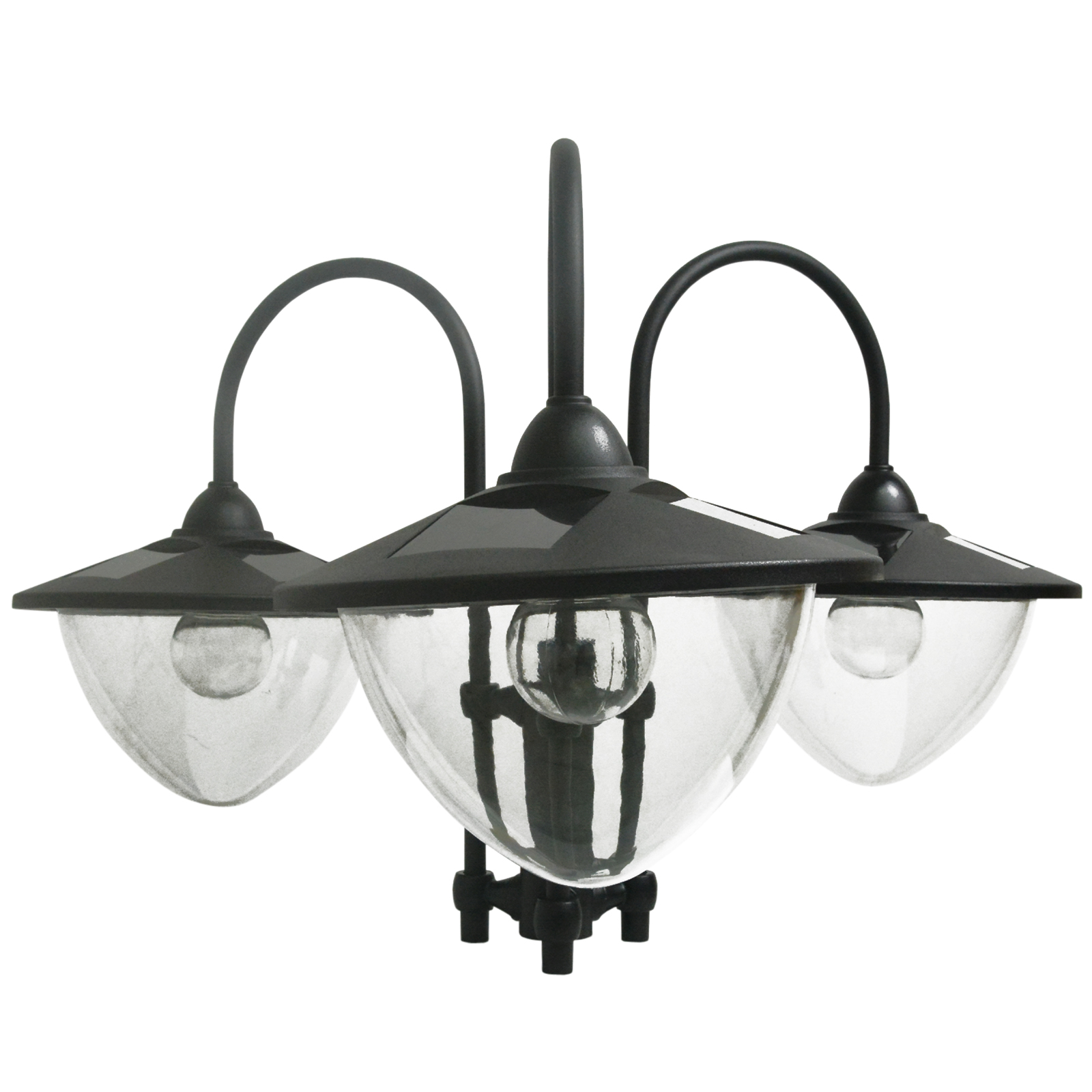 Outsunny 3-head LED Solar Light Lamp Street Light Post with Planter ...