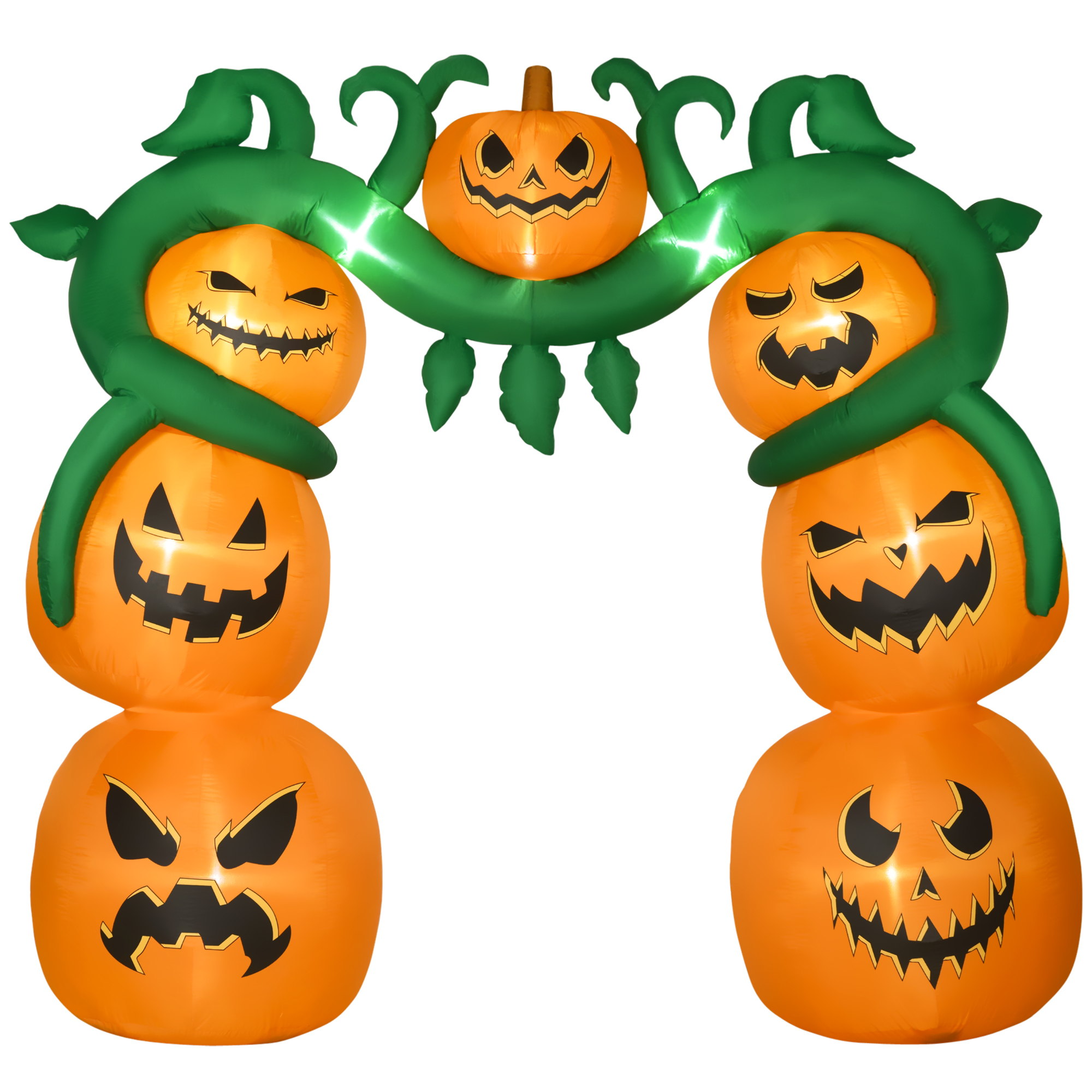 HOMCOM Giant 10FT Halloween Inflatables Pumpkin Archway, Outdoor Blow ...