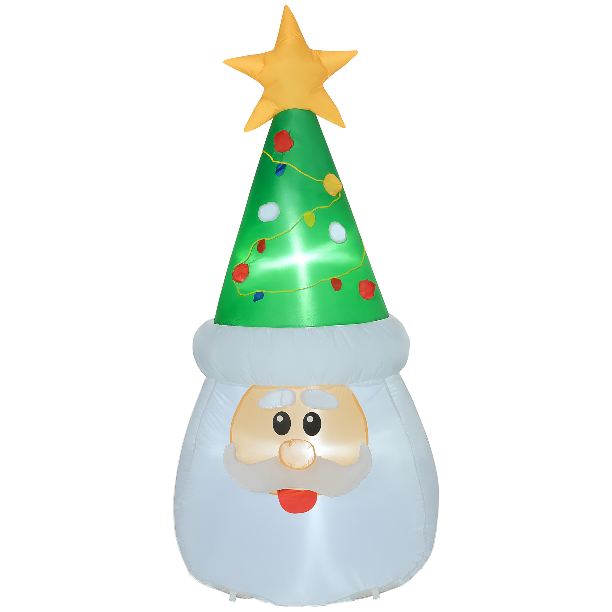HOMCOM 6' Christmas Inflatables Outdoor Decorations Santa Claus Wearing ...