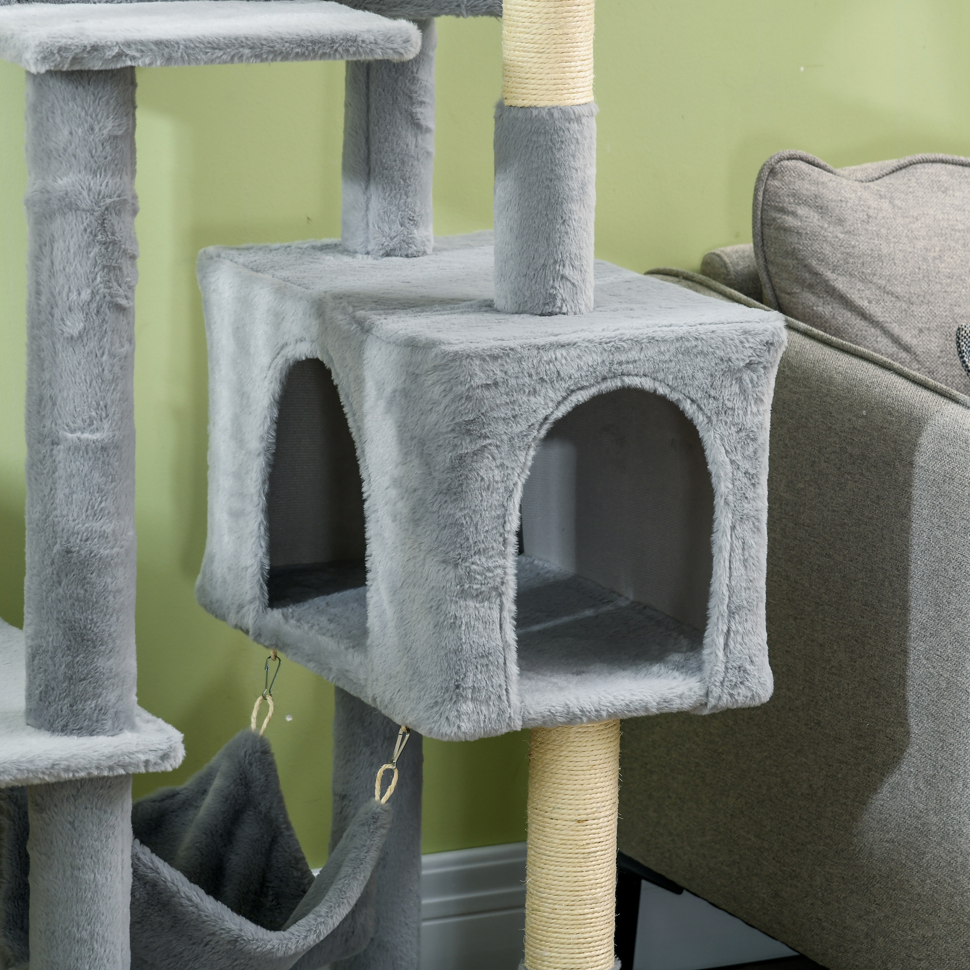 PawHut Tall Cat Tree for Indoor Cats, 70" Multi-Level Cat Tower with ...