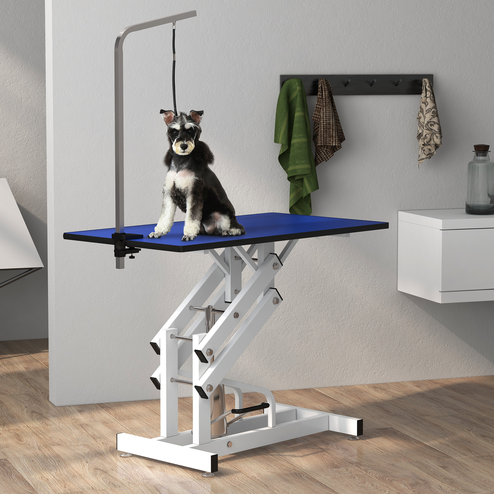 PawHut Deluxe Professional Z-Lift Hydraulic Pet Dog Grooming Table ...