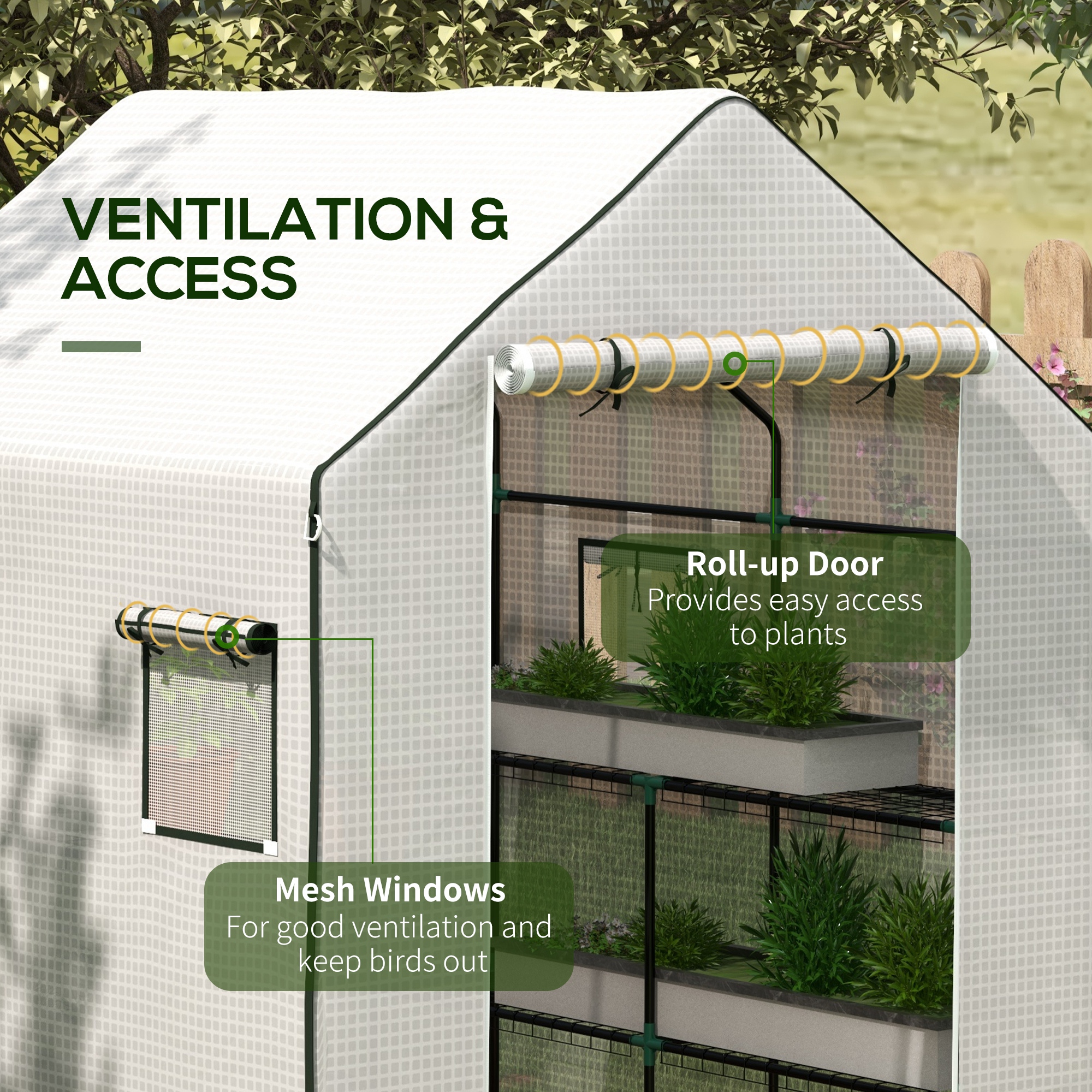 Outsunny Greenhouse Cover Replacement Walk-in PE Hot House Cover with ...