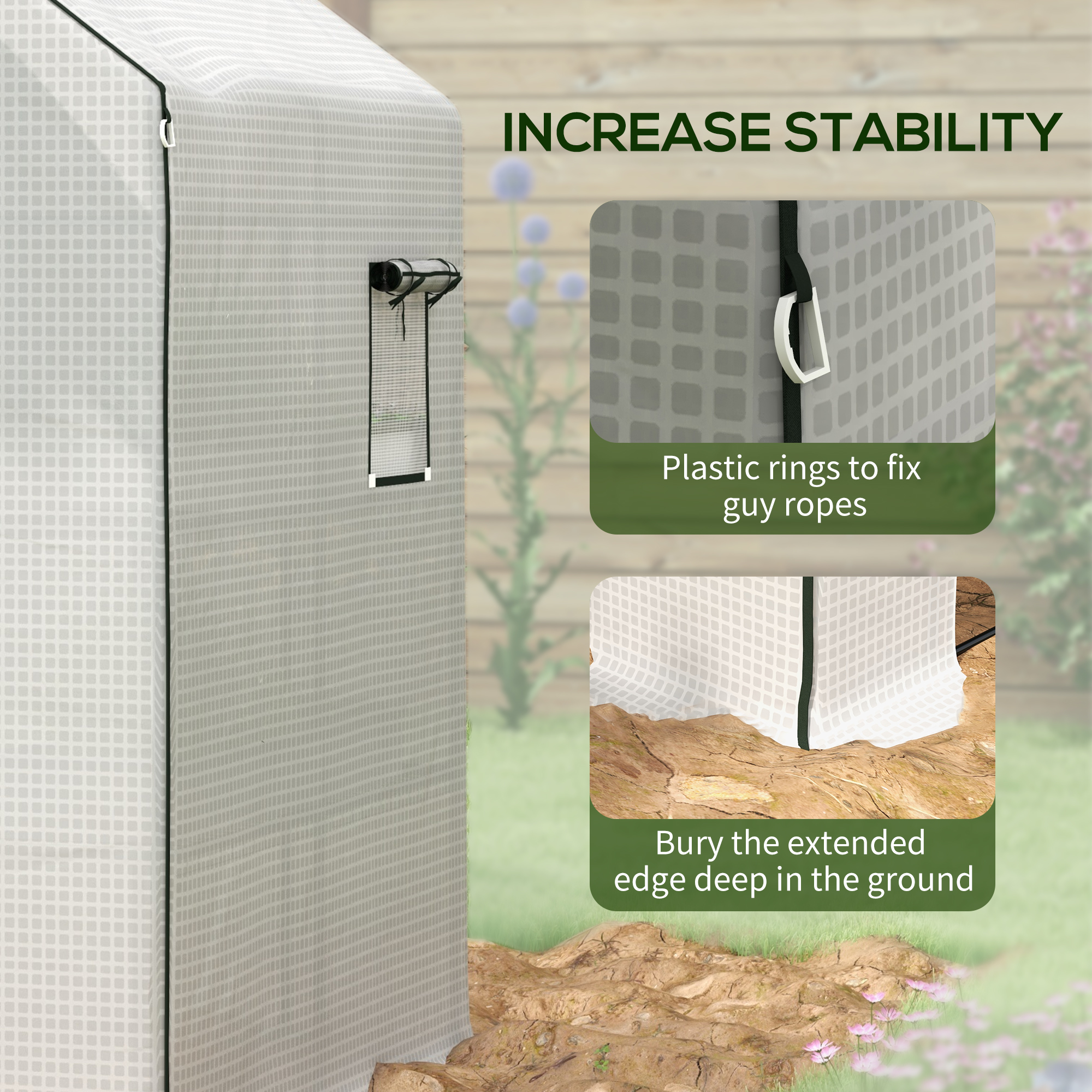 Outsunny Greenhouse Cover Replacement Walk-in PE Hot House Cover with ...