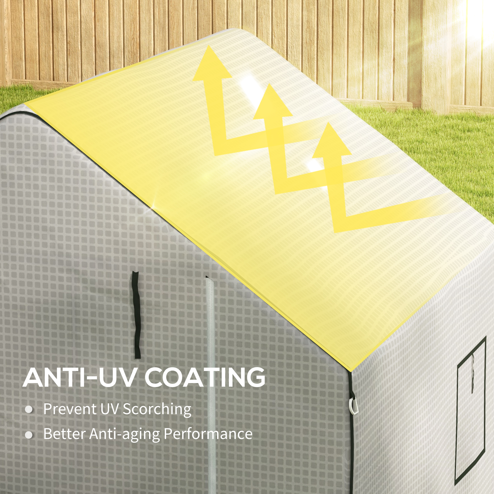 Outsunny Greenhouse Cover Replacement Walk-in PE Hot House Cover with ...