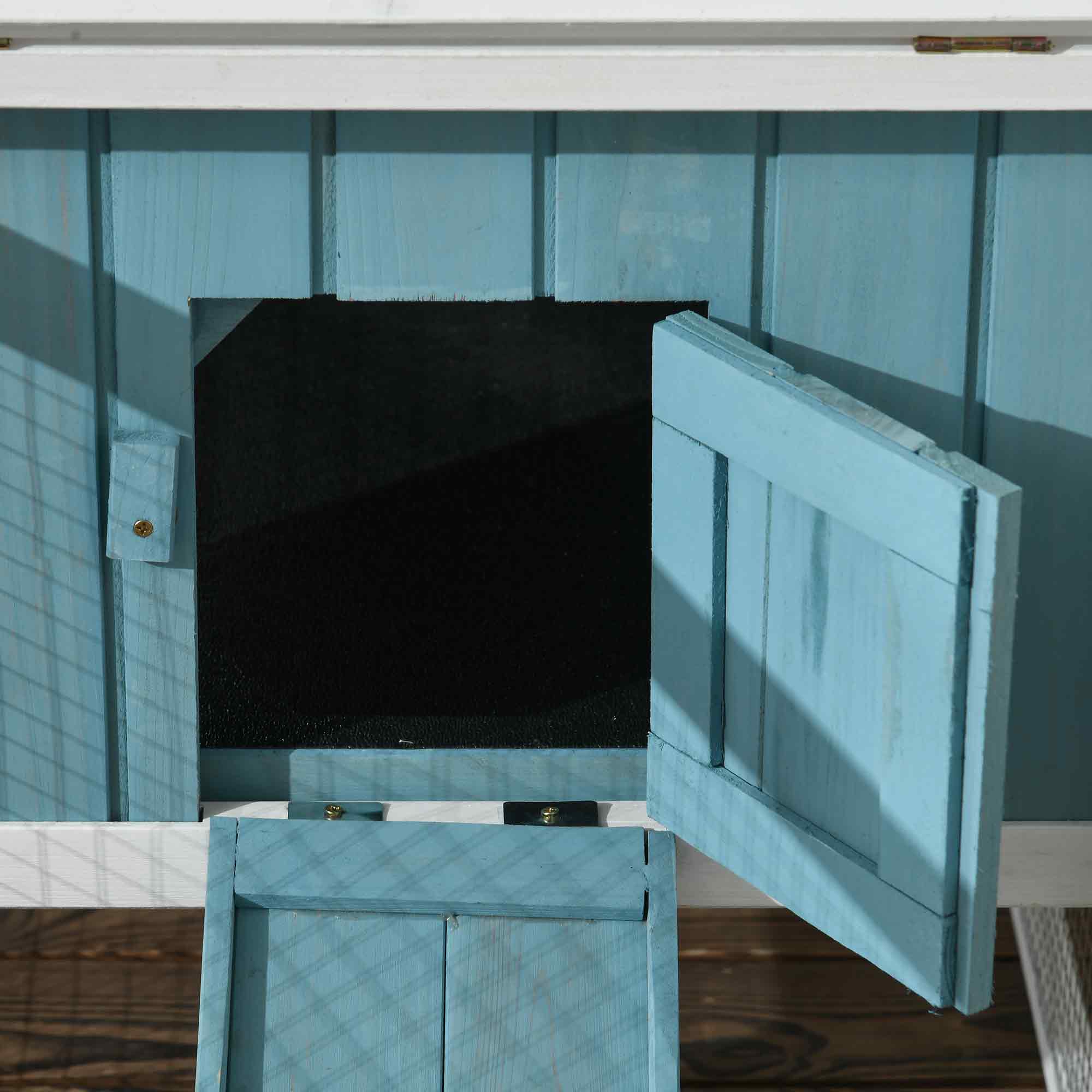 PawHut Wooden Rabbit Hutch Guinea Pig House with Removable Tray ...