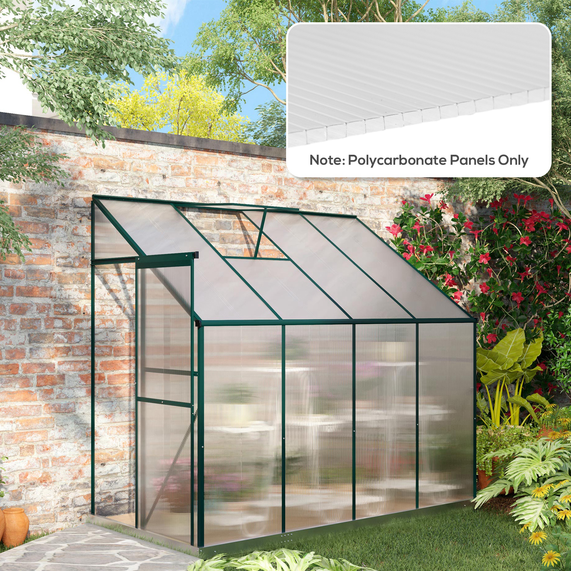 Outsunny 14 Pieces Twin-Wall Polycarbonate Panels Waterproof UV ...