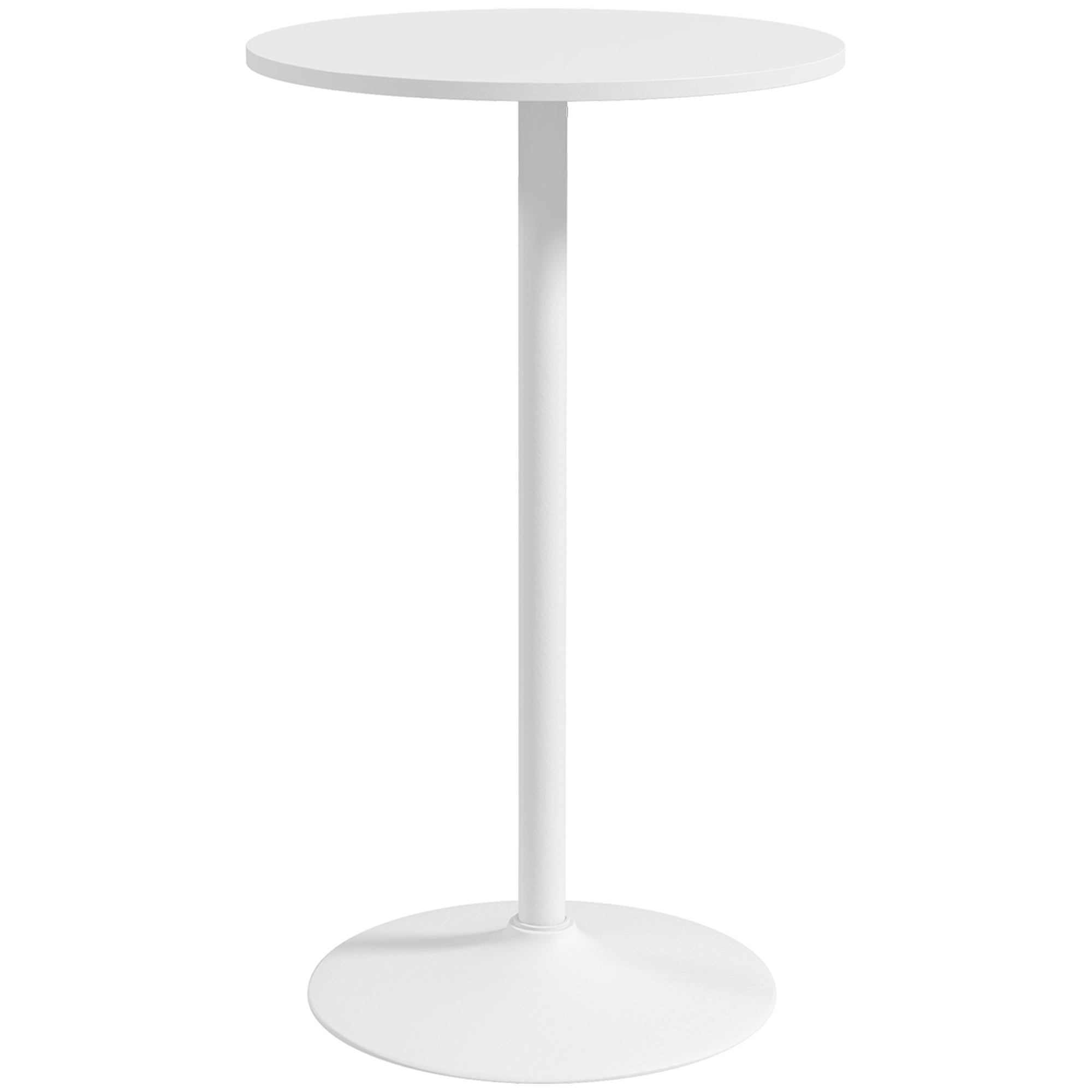 HOMCOM High Top Bar Table, Modern Round Dining Table with Painted Top ...
