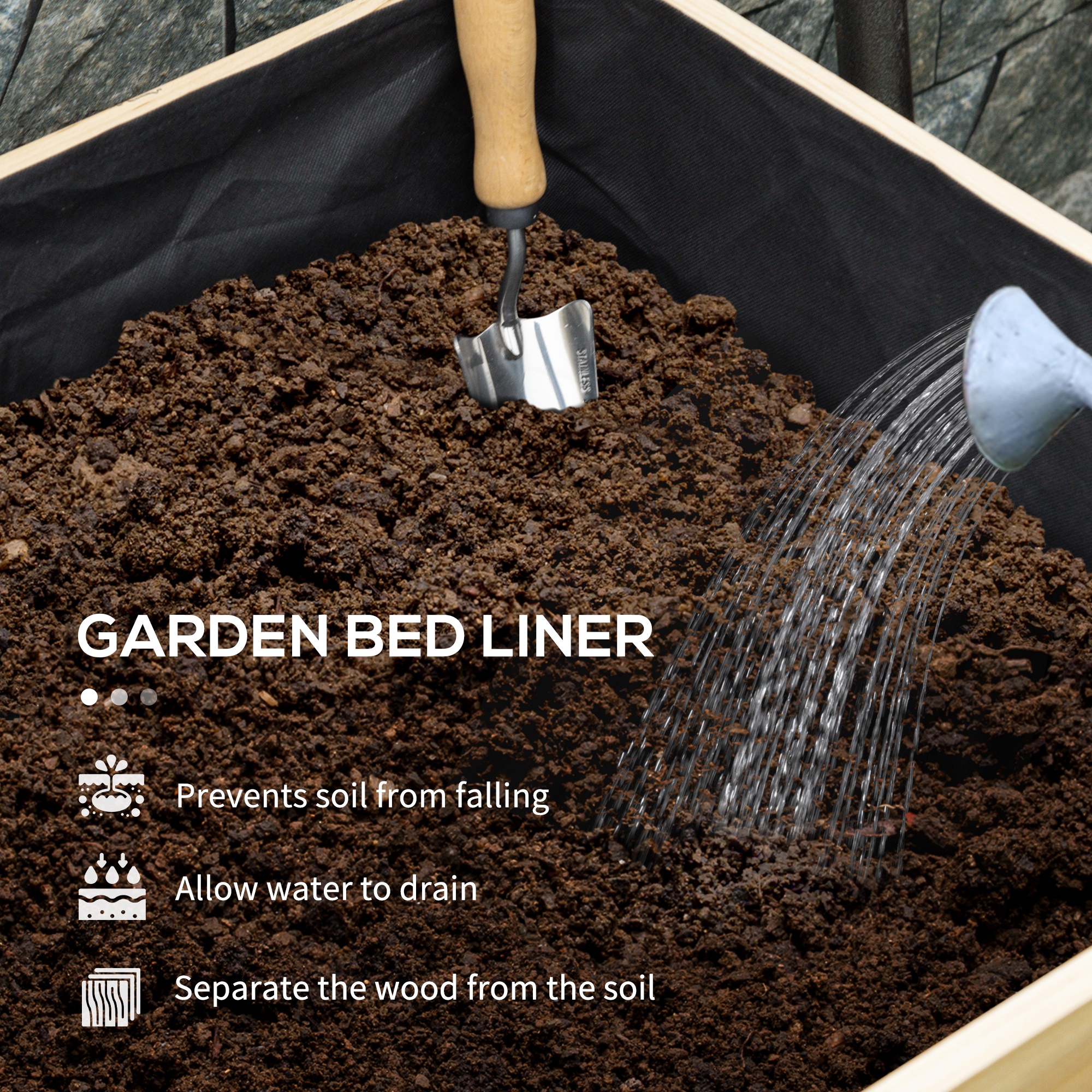 Outsunny Large Elevated Planter Box with Legs, Garden Bed Liner with ...