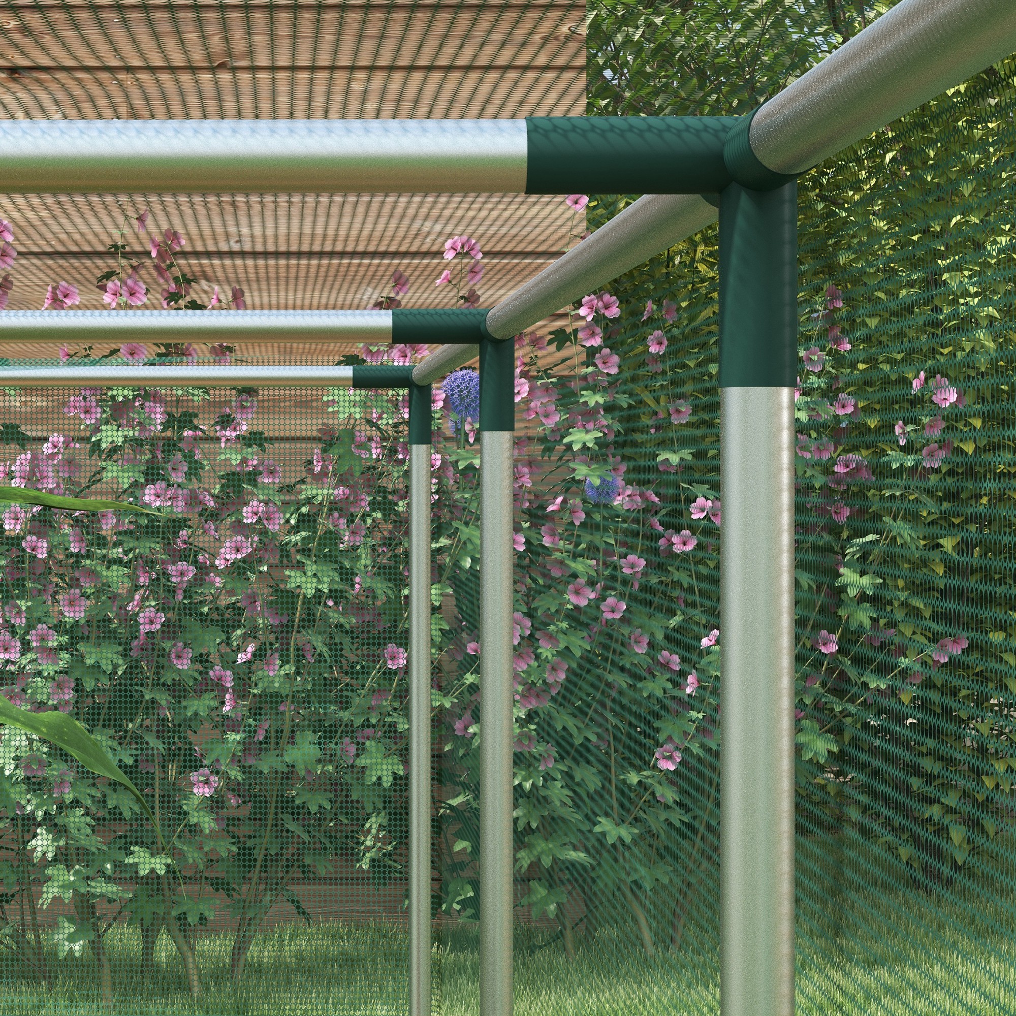 Outsunny Galvanized Steel Crop Cage, Plant Protection Tent with ...