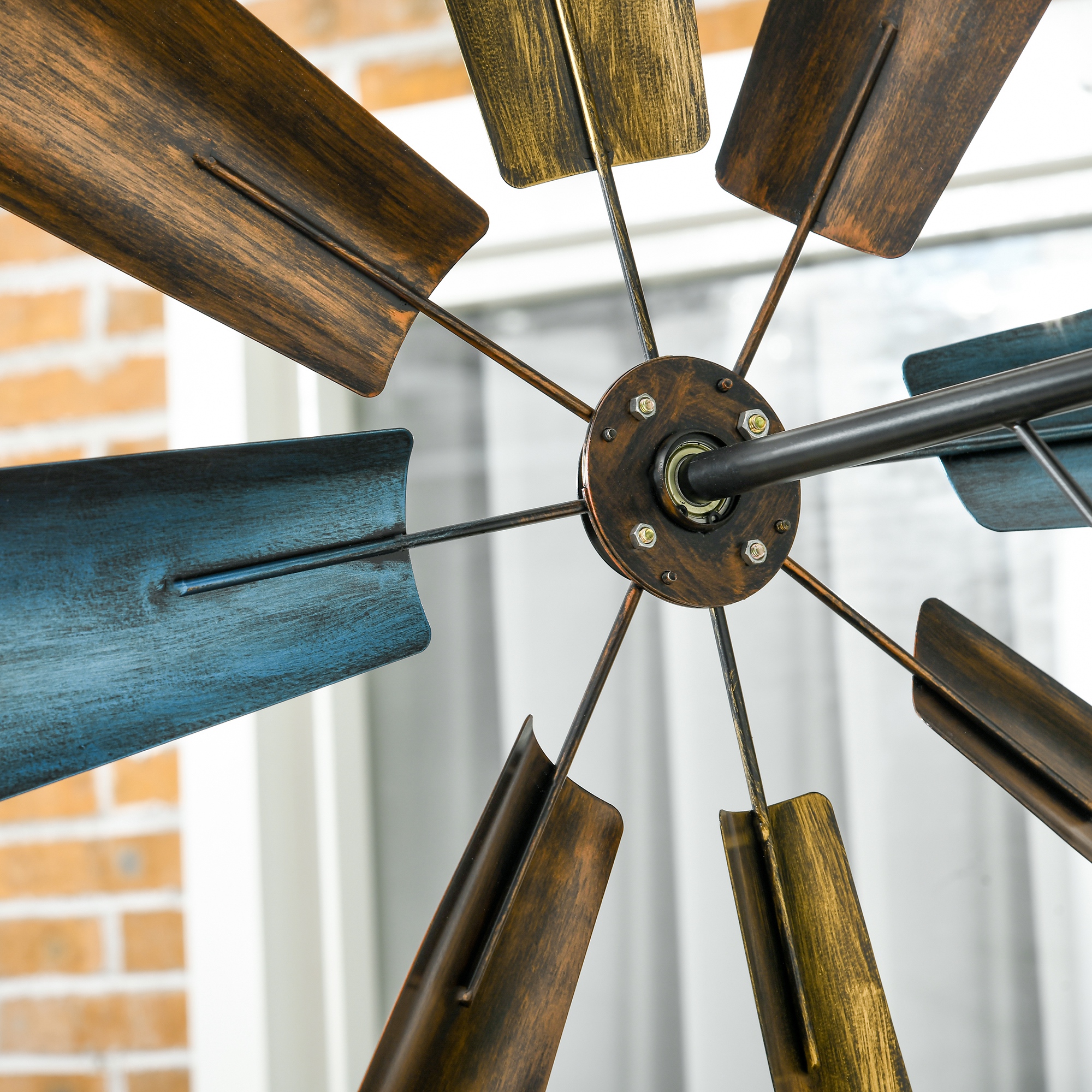 Outsunny Windmill Weather Vane Wind Vane with Bottom Shelf, Steel ...