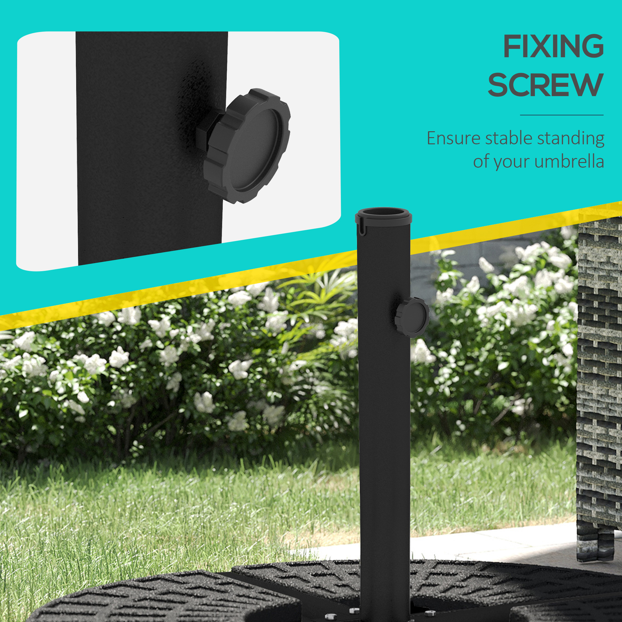Outsunny Universal Cross Umbrella Base, Cross Brace Stand for Market ...