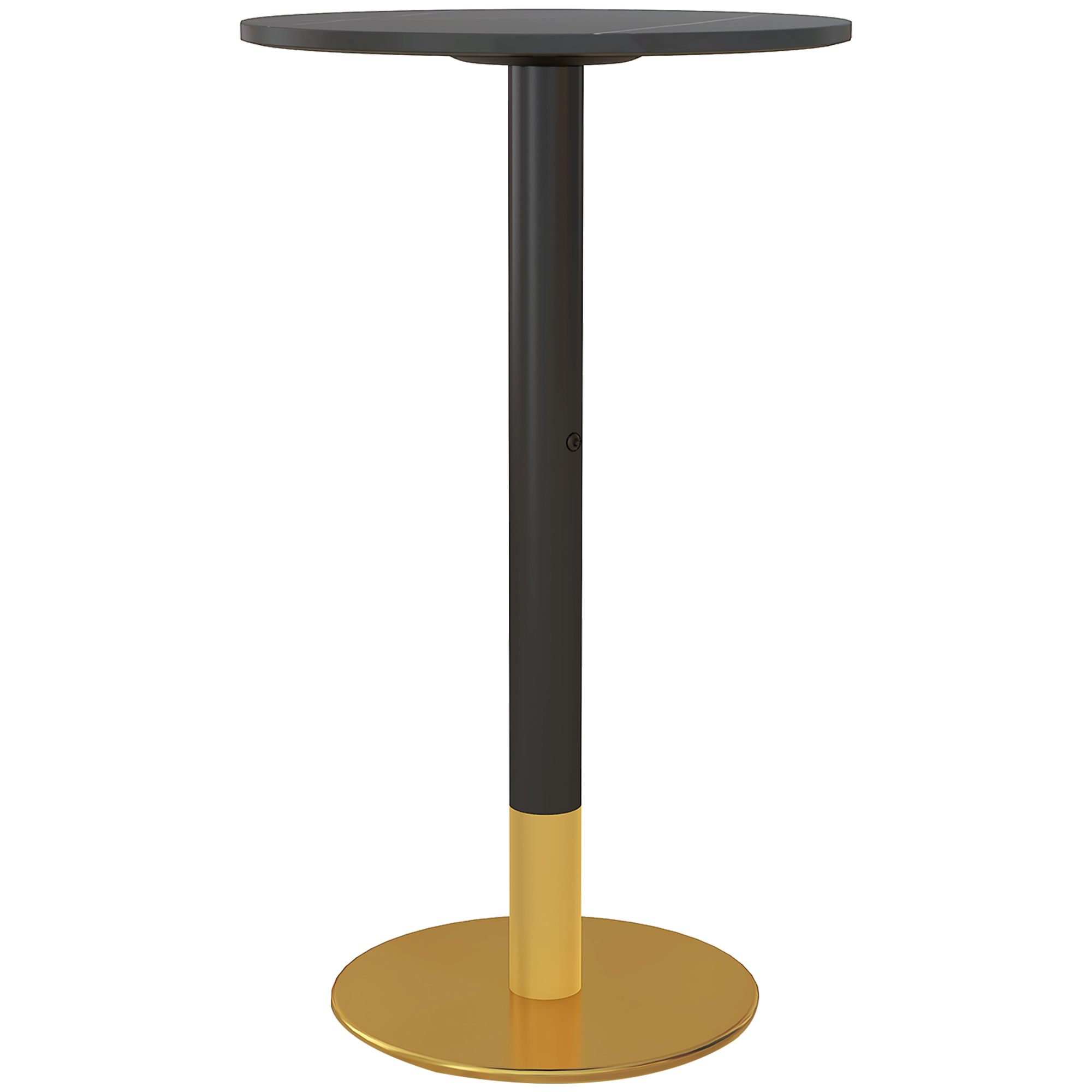 HOMCOM High Top Bar Table, Modern Round Dining Table with Faux-marbled ...