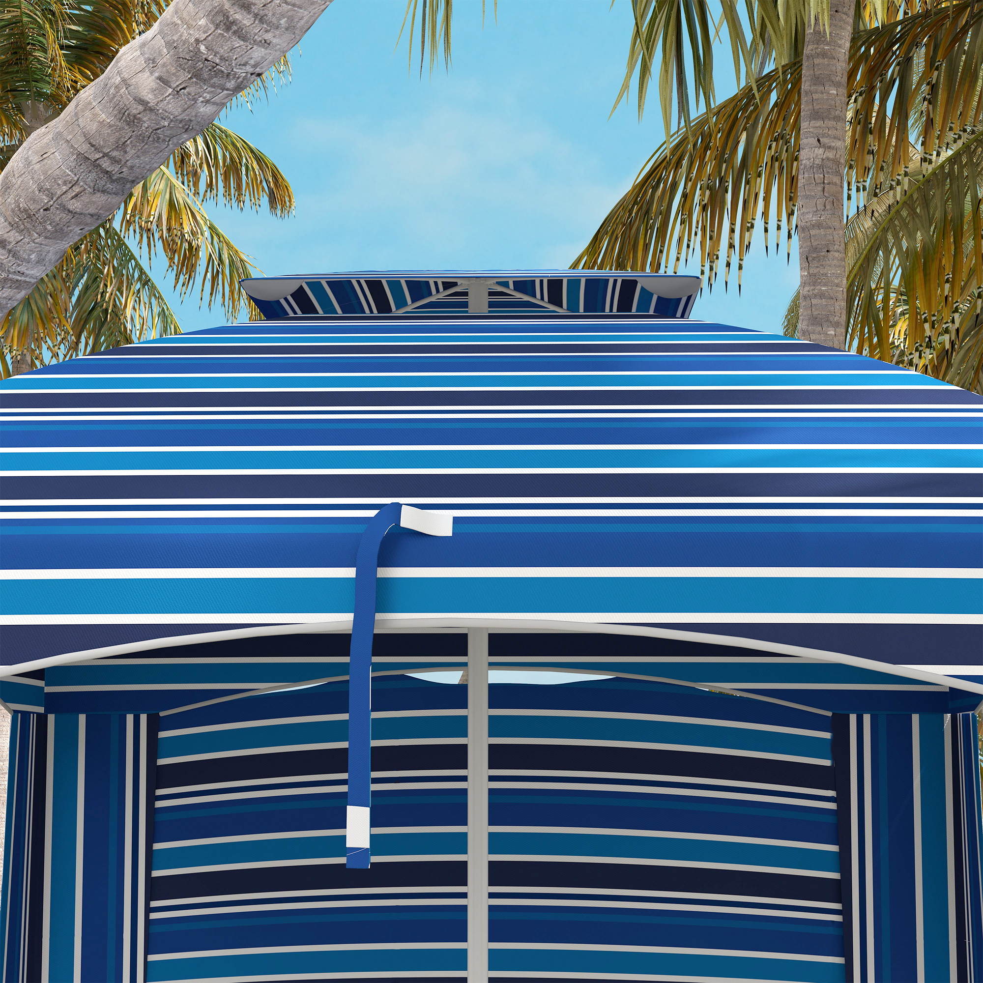 Outsunny 5.8' x 5.8' Cabana Umbrella for Travel, Vented Windows ...