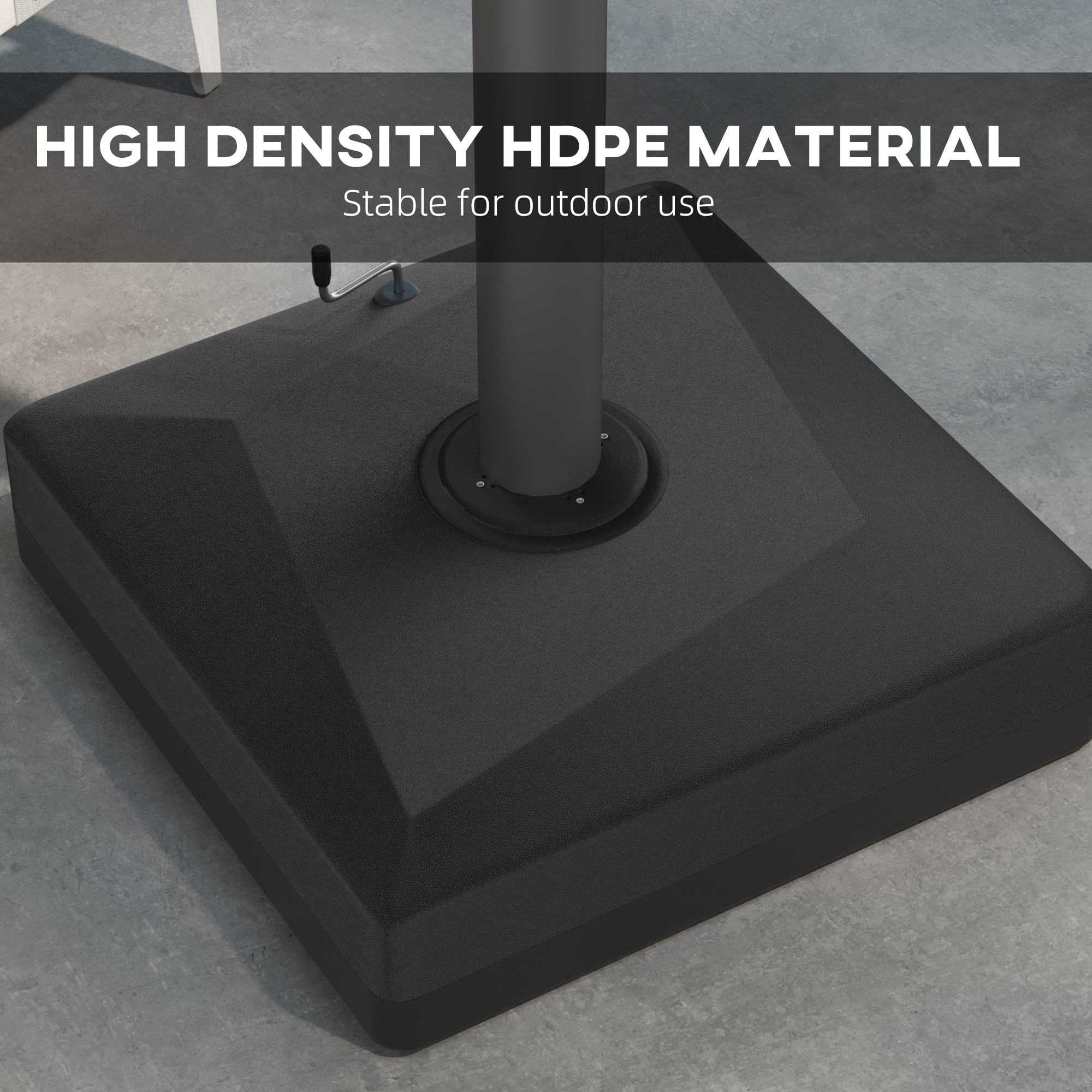 Outsunny Cantilever Umbrella Base with Liftable Wheel, Heavy Duty ...
