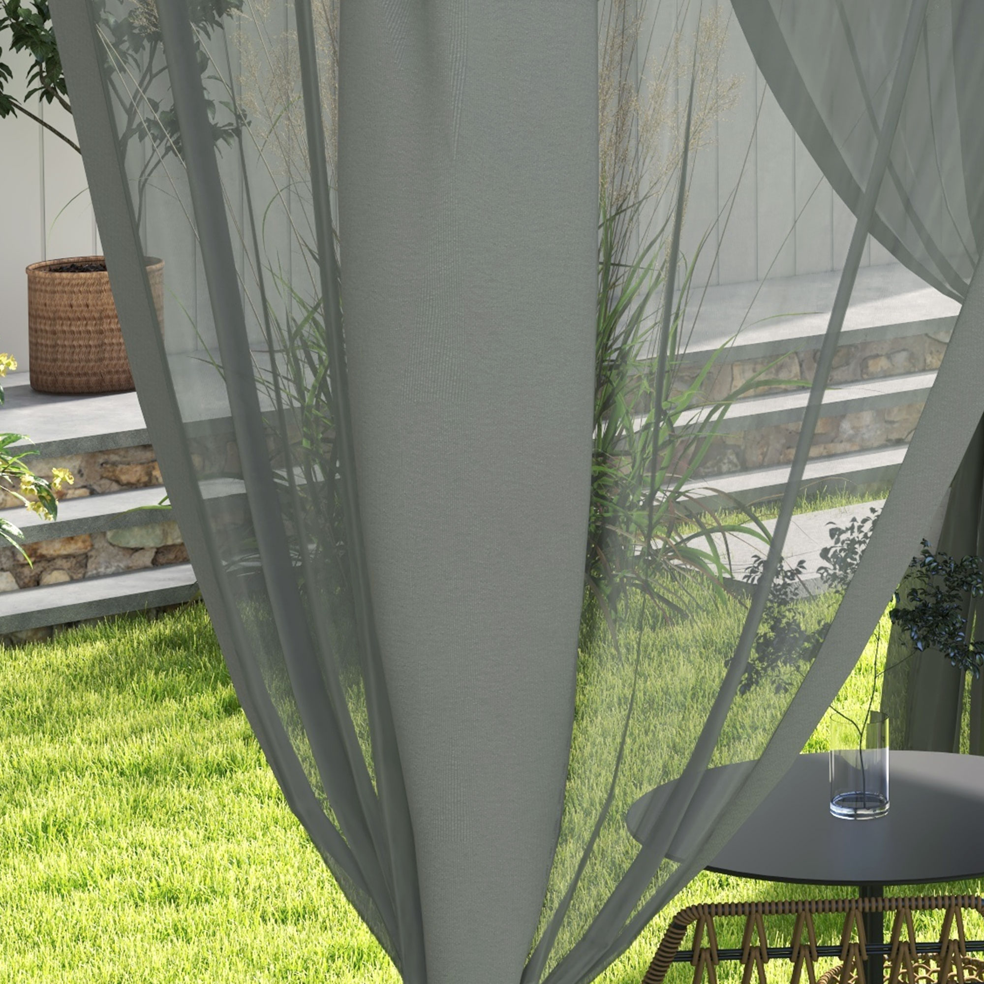 Outsunny 10' x 12' Patio Gazebo Outdoor Canopy Shelter with 2-Tier Roof ...