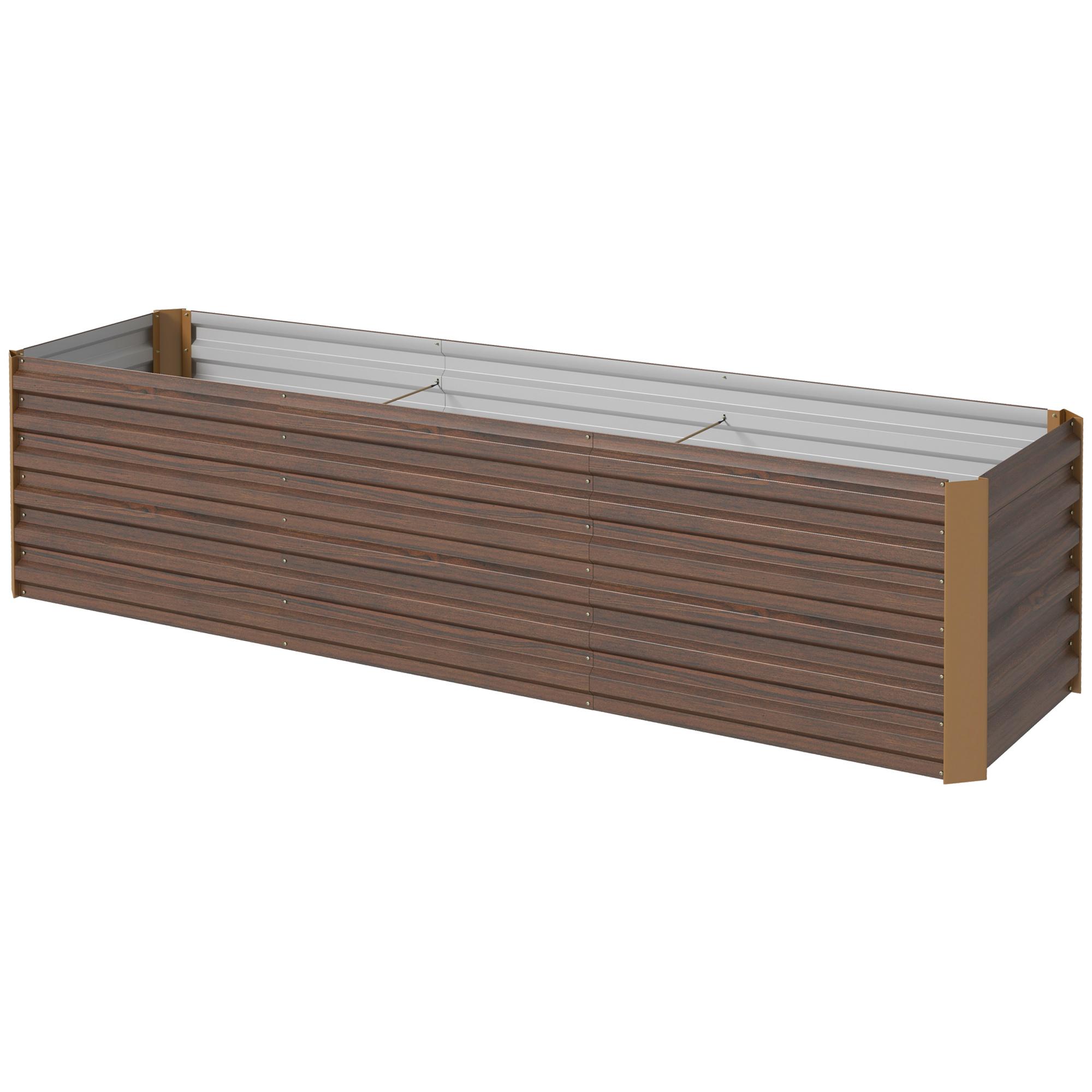 Outsunny 8'x2'x2' Large Galvanized Raised Garden Bed Kit Outdoor Metal ...