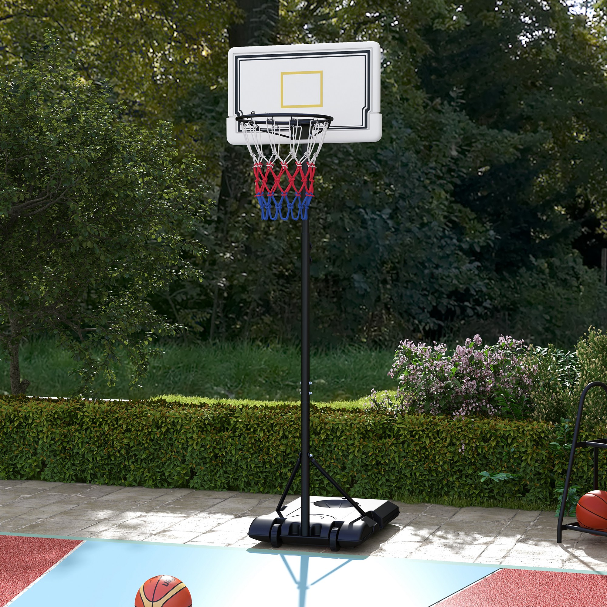 Soozier 6-7ft Portable Basketball Hoop, Basketball Goal with Wheels and ...