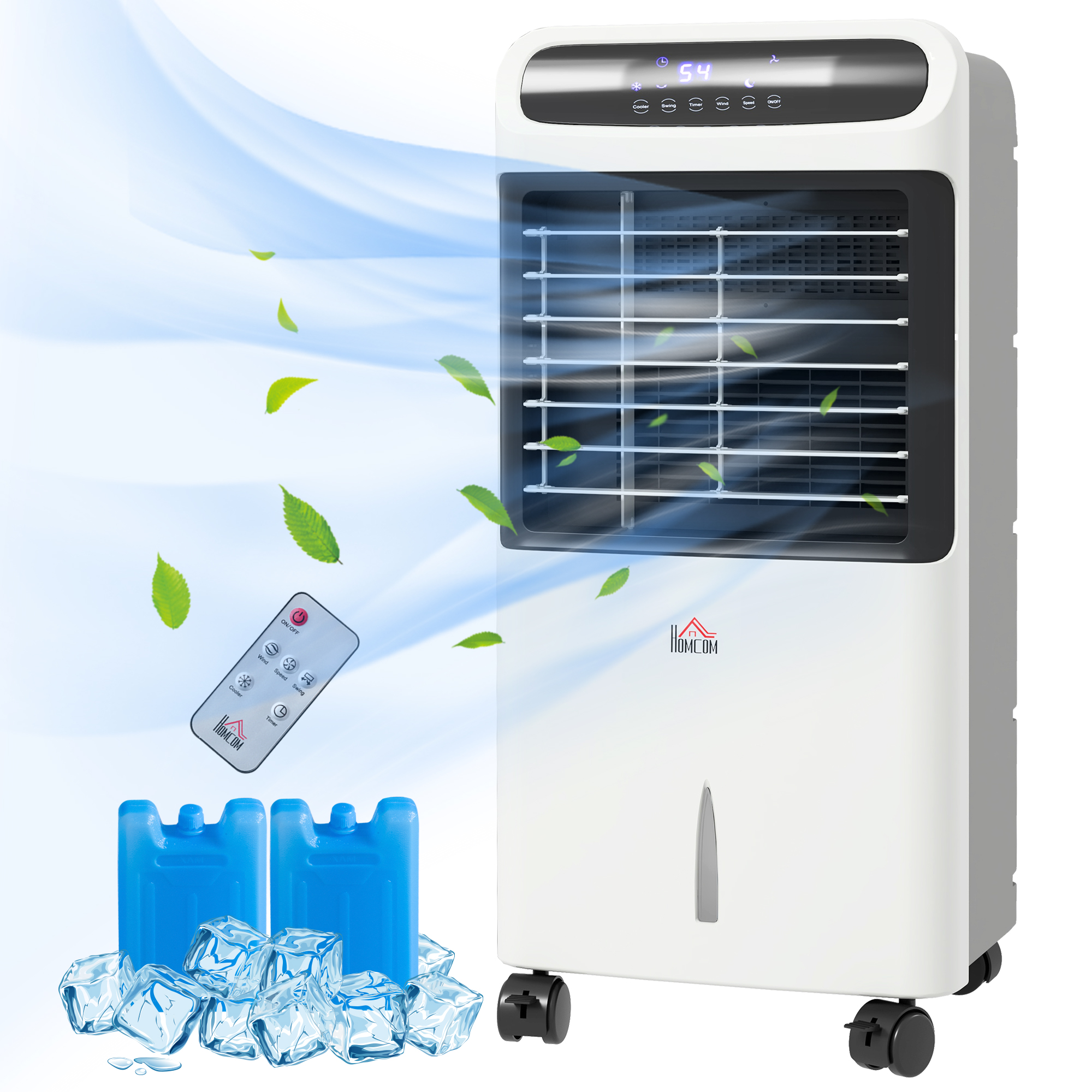 HOMCOM 3-In-1 Ice Cooling Fan, Mobile Evaporative Air Cooler with ...