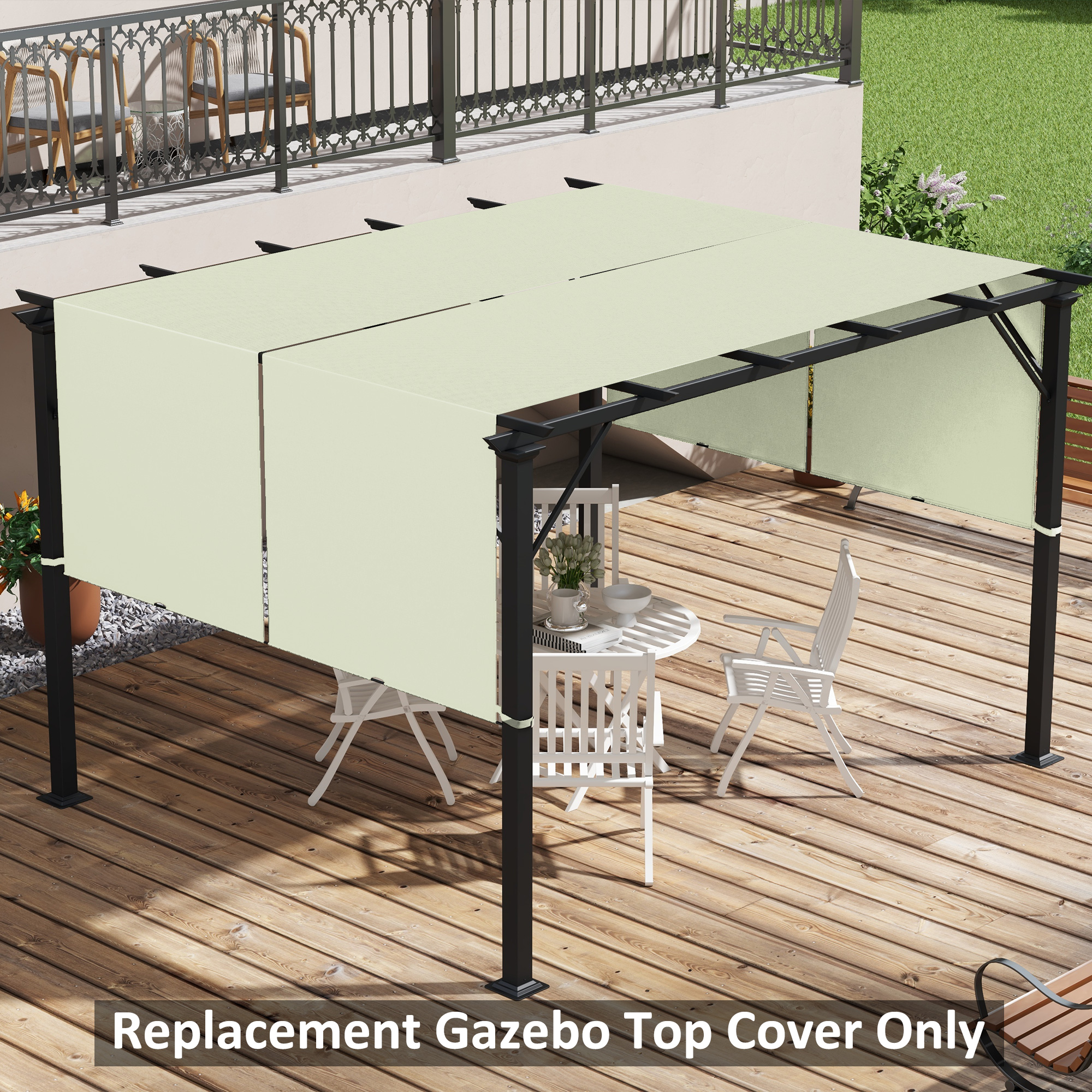 Outsunny 2 Pcs UV Protection Pergola Replacement Canopy, Pergola Shade ...