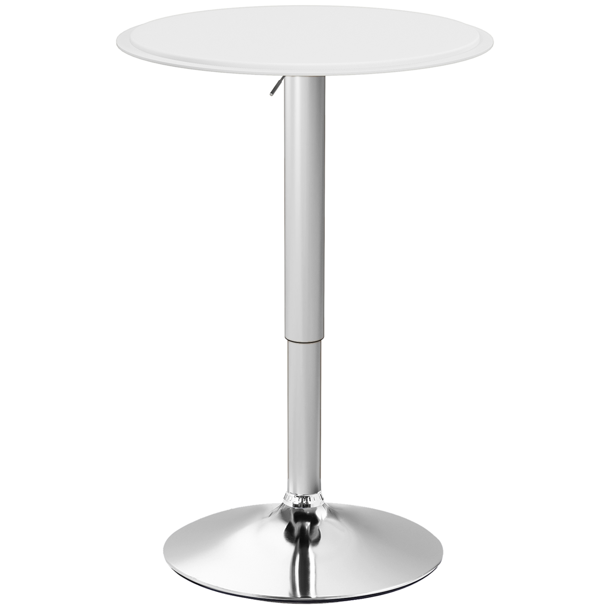 HOMCOM Modern Round Bar Table Adjustment Height Home Pub Bistro Desk ...