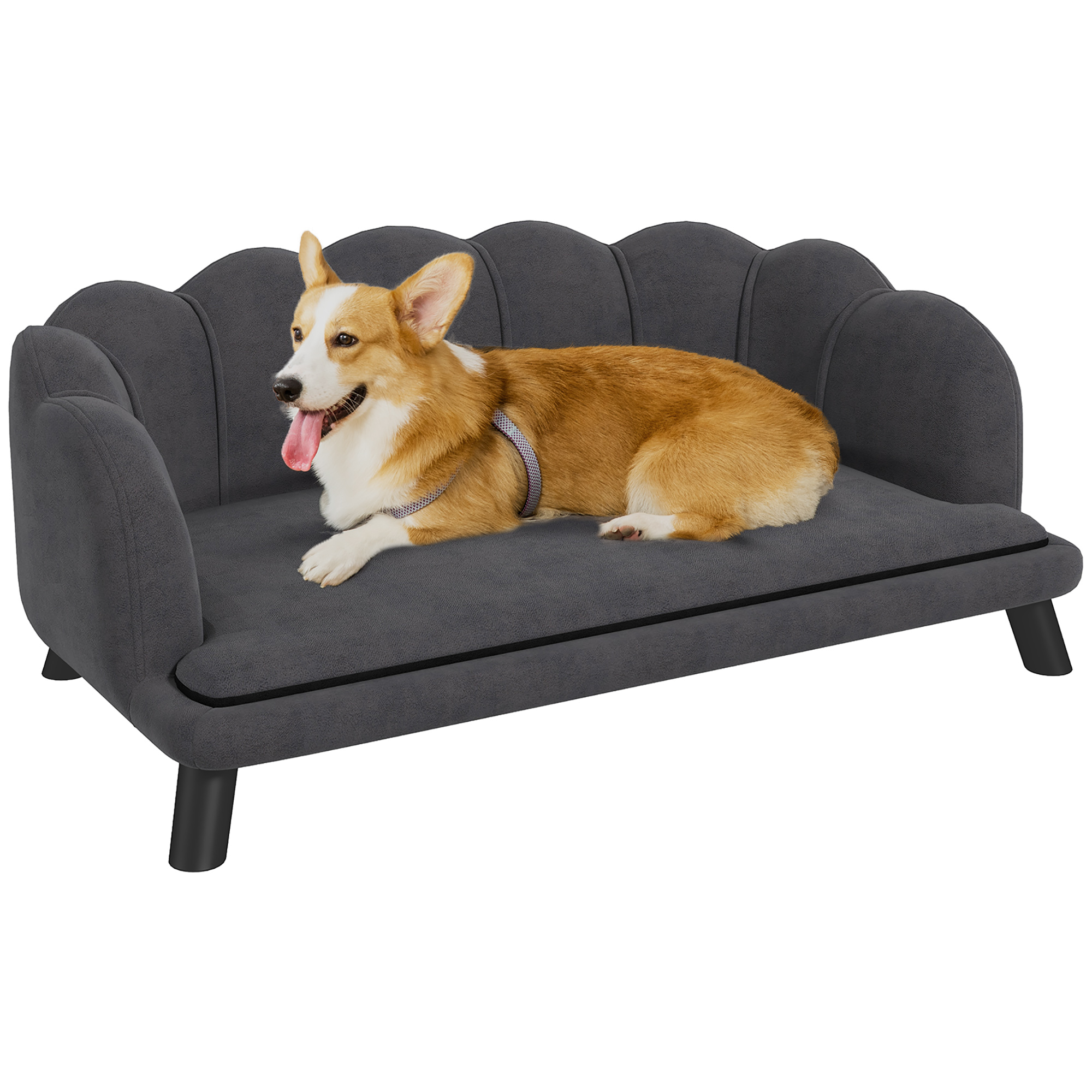 PawHut Pet Sofa for Medium And Large Sized Dog With Extra Cushion Solid ...